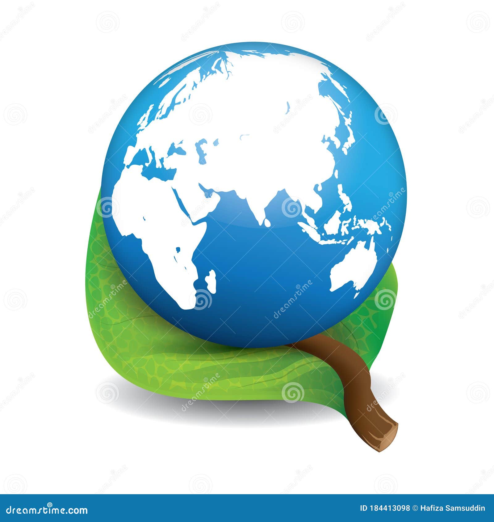 Leaf with Earth. Vector Illustration Decorative Background Design Stock ...