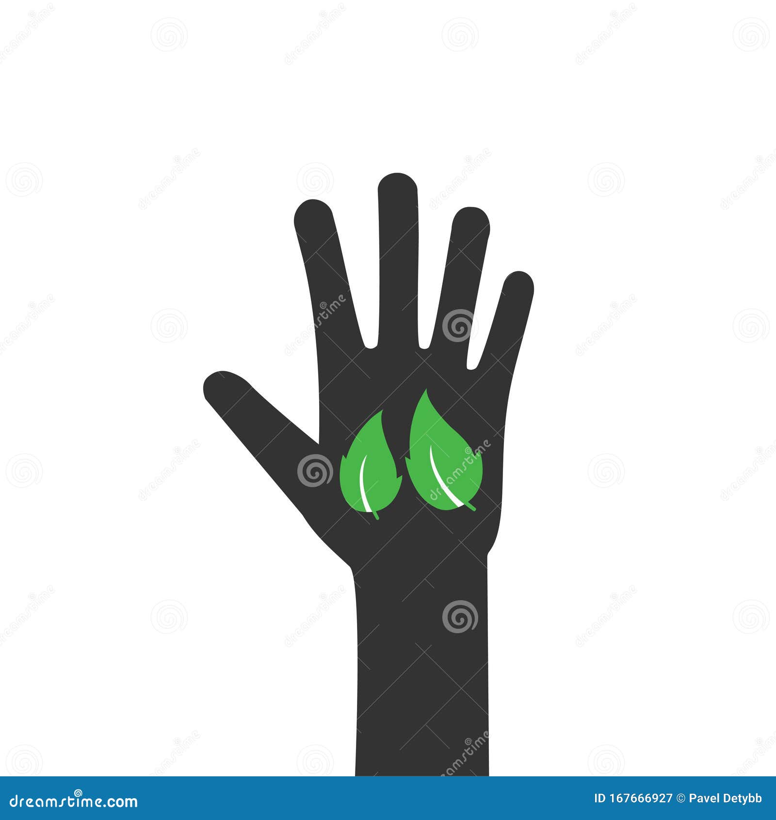 Leaf, Eco Friendly Hands Icon. Vector Illustration, Flat Design Stock ...