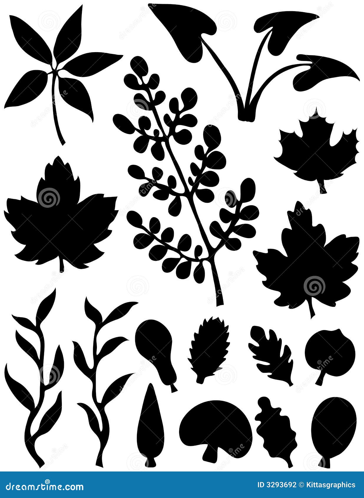 Leaf Elements Abstract Shapes Stock Vector - Illustration of ...