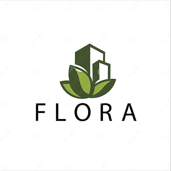 Leaf End Building Vector Logo Design Graphic Template Stock Vector ...