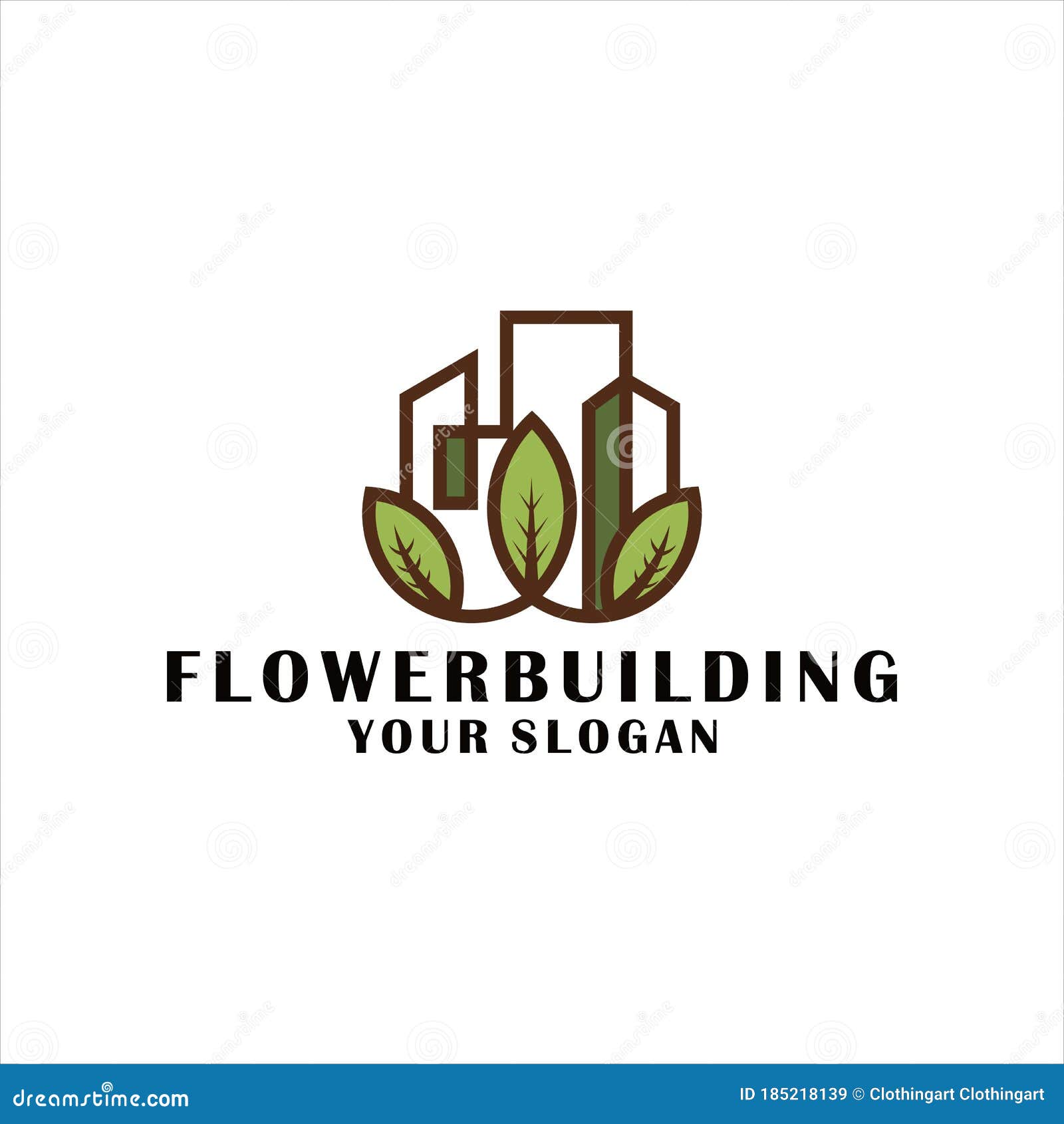 Leaf End Building Vector Logo Design Graphic Template Stock Vector ...