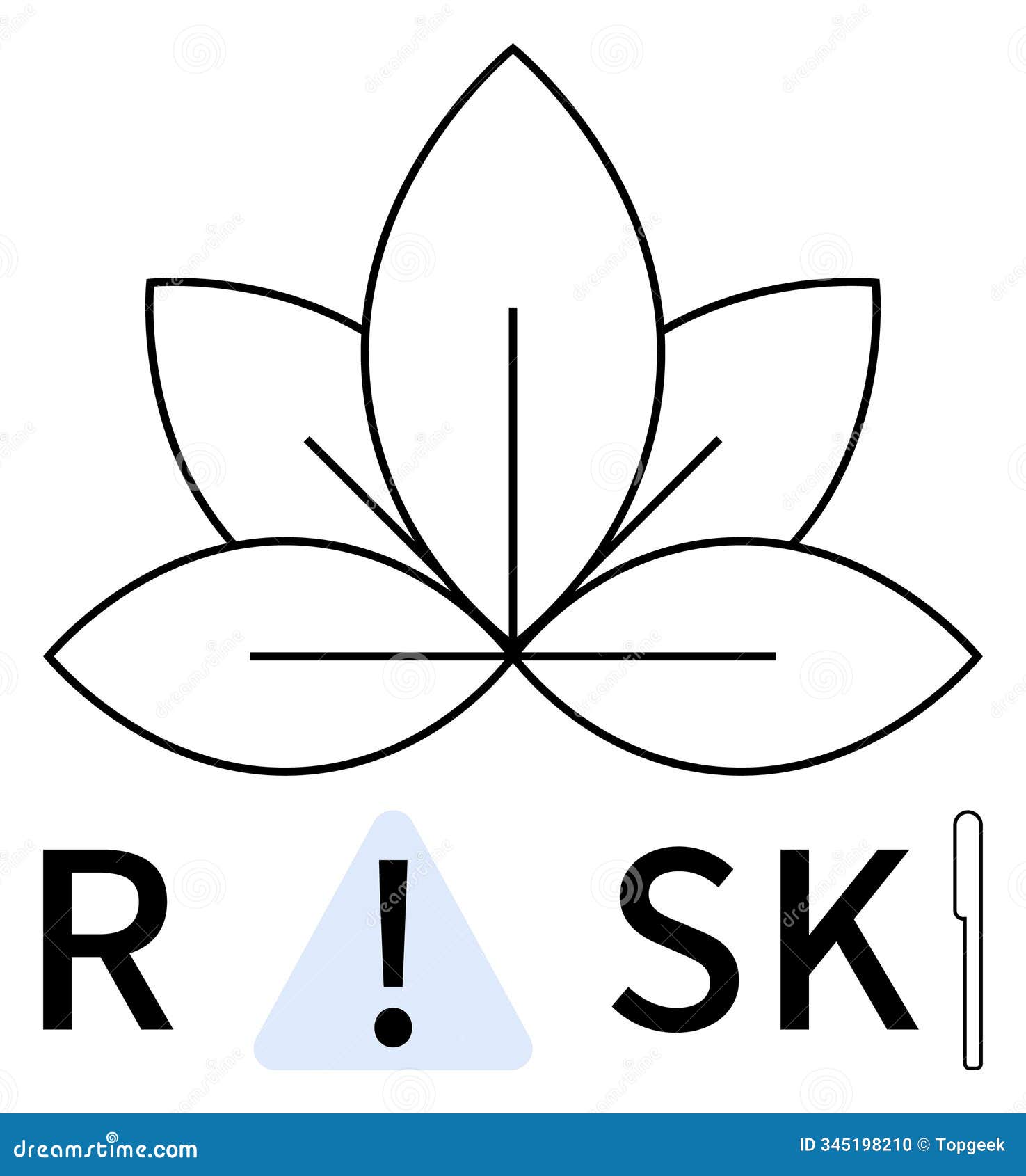 Leaf with Exclamation Mark in Triangle Highlighting the Word Risk ...