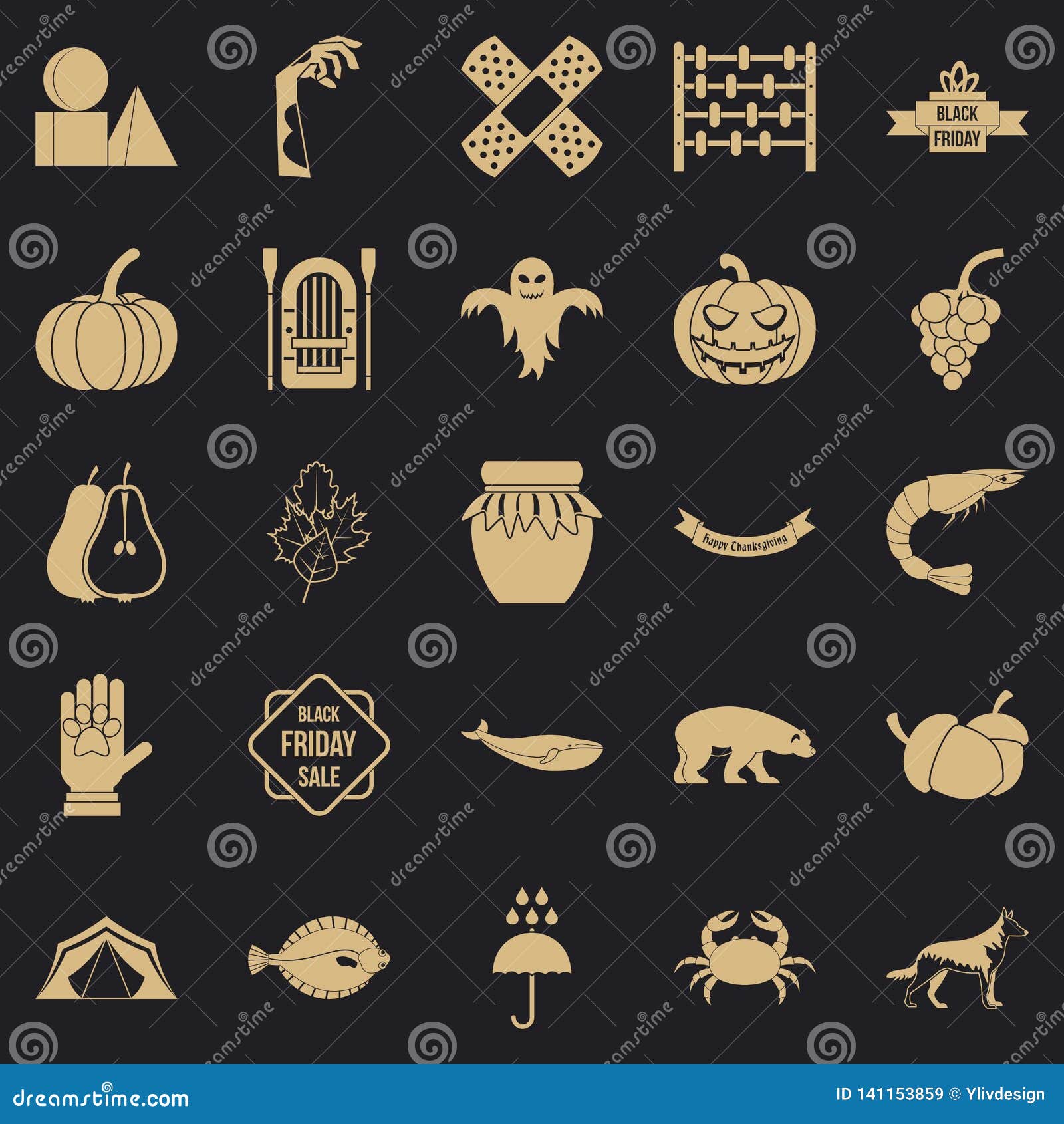 Leaf Fall Icons Set, Simple Style Stock Vector - Illustration of five ...