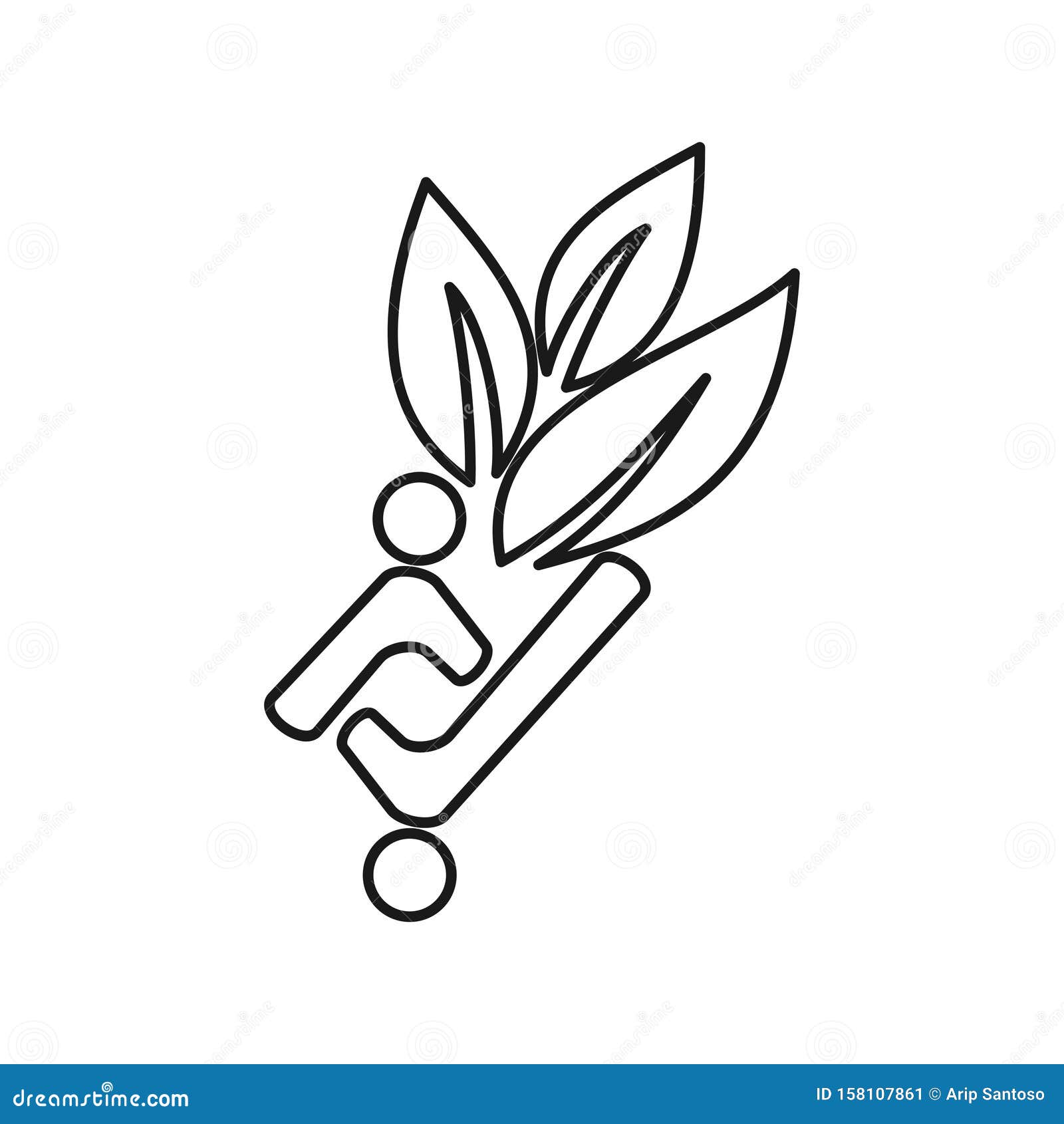 Leaf Farming People Commitment Teamwork Together Outline Logo Stock Vector - Illustration of ...