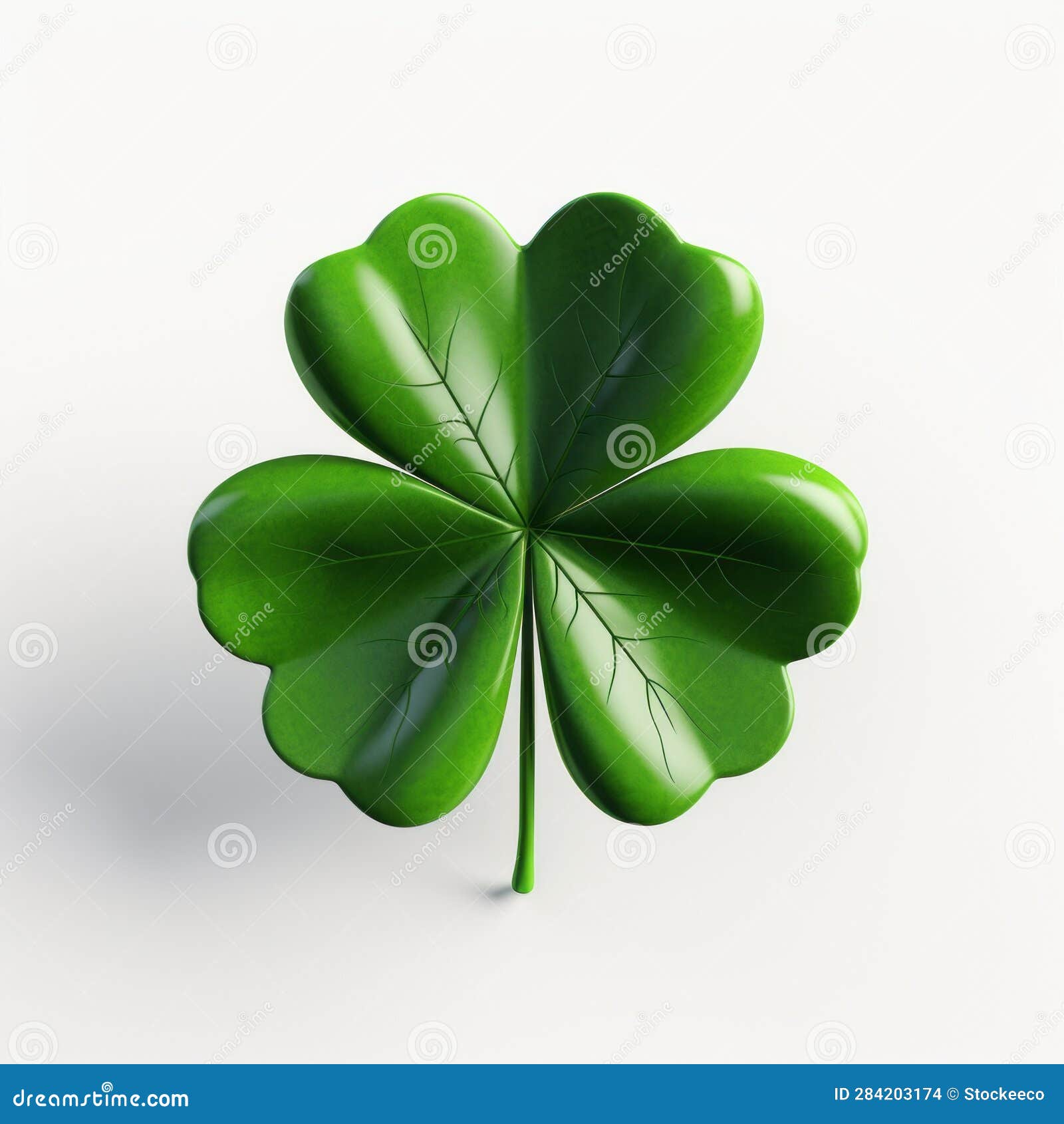 Green Shamrock Flower on White - Minimal Retouching 3d Illustration ...