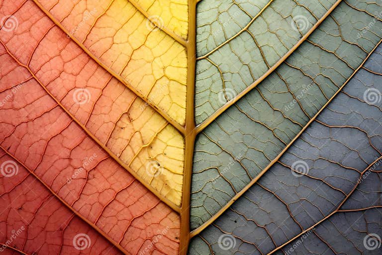 A Leaf Featuring a Unique Pattern of Colors, Creating an Optical ...