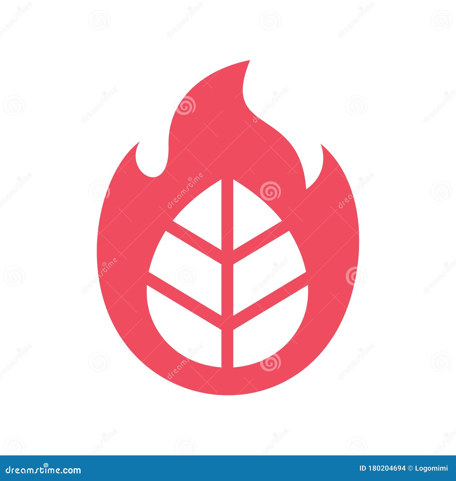 Leaf and Fire Flame Logo Icon Design Template Elements - Vector Stock ...