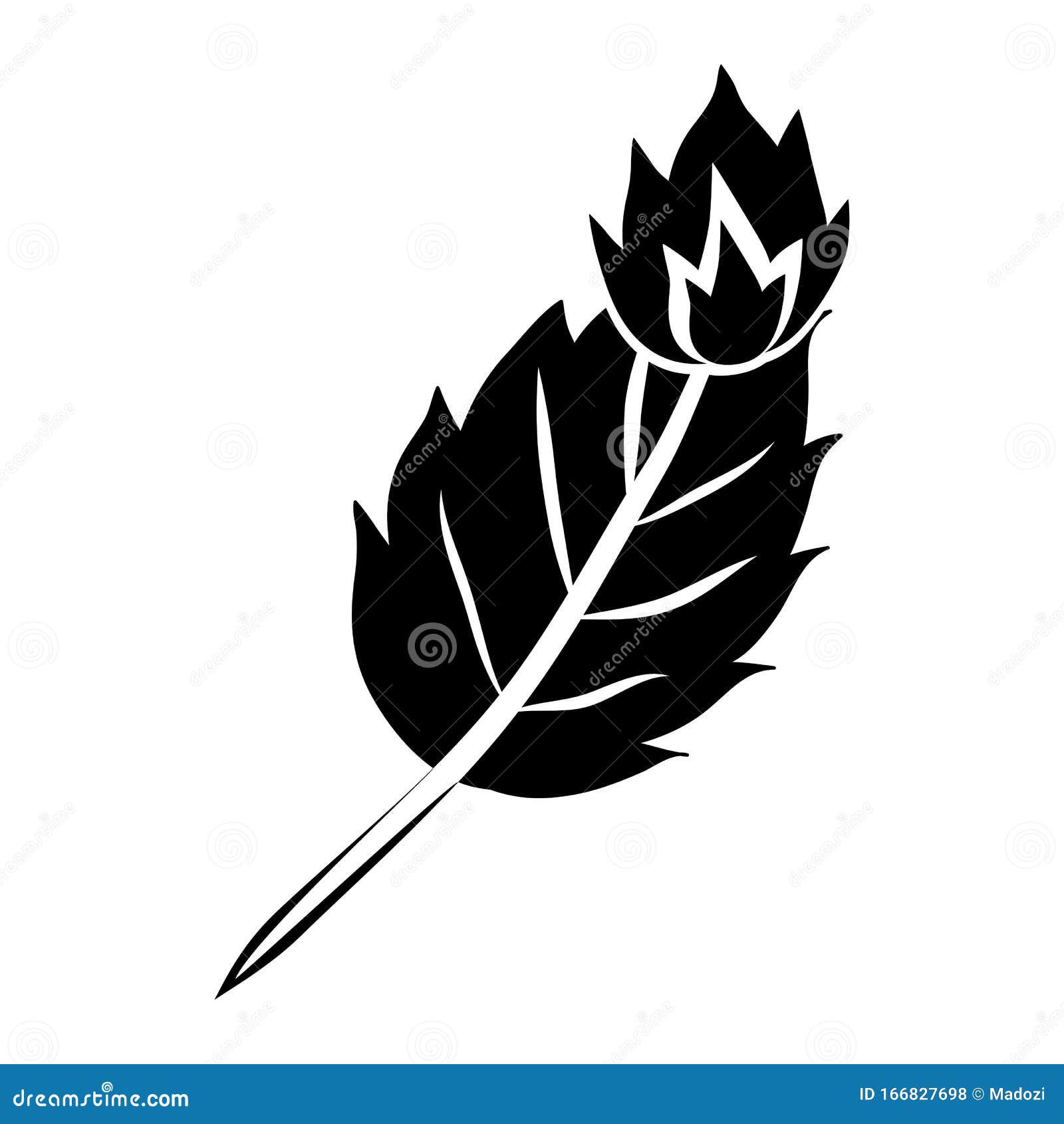 Leaf on Fire Icon Isolated Illustration Stock Vector - Illustration of ...