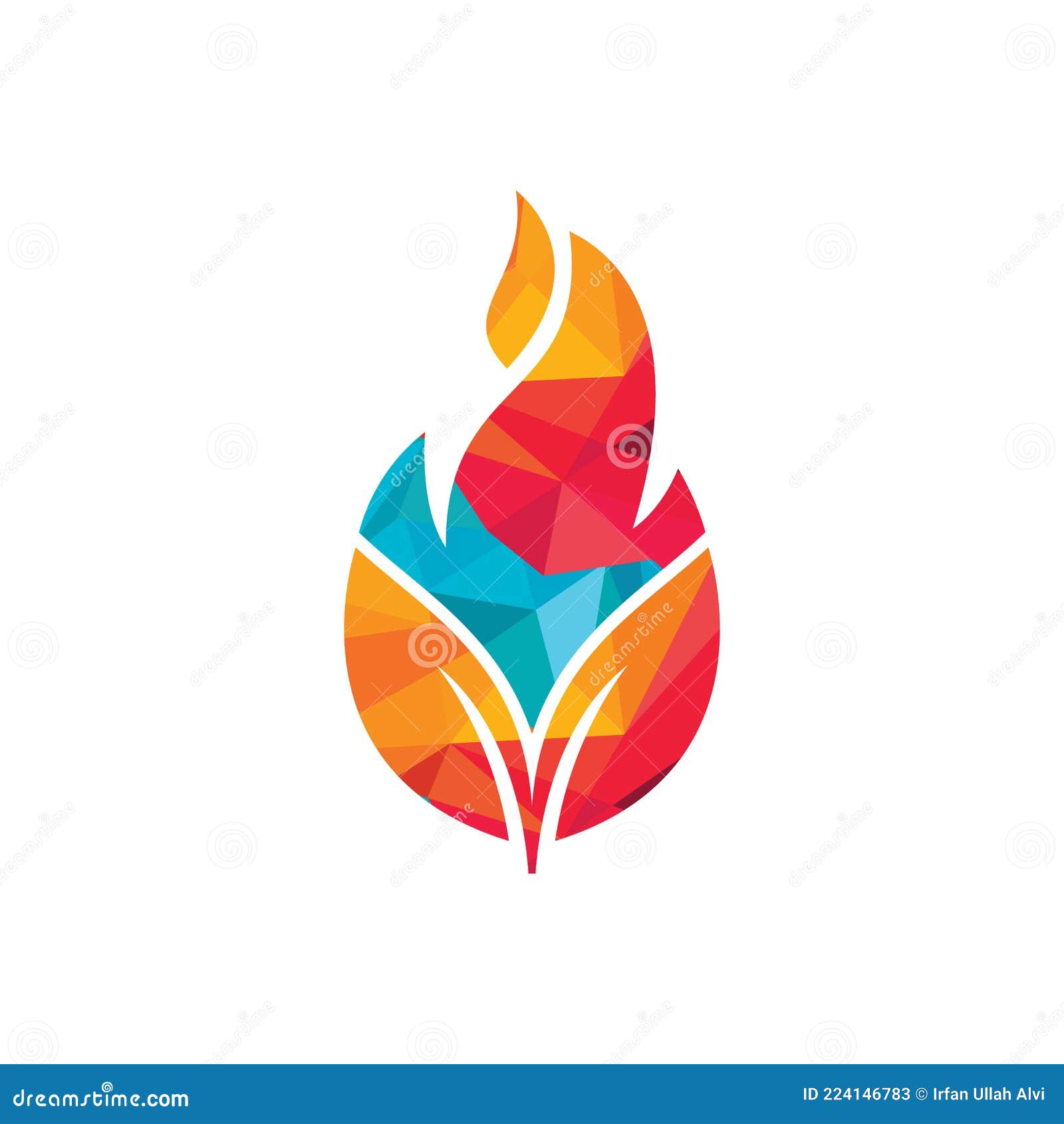 Leaf Fire Vector Logo Design Template. Eco Green Alternative Energy ...