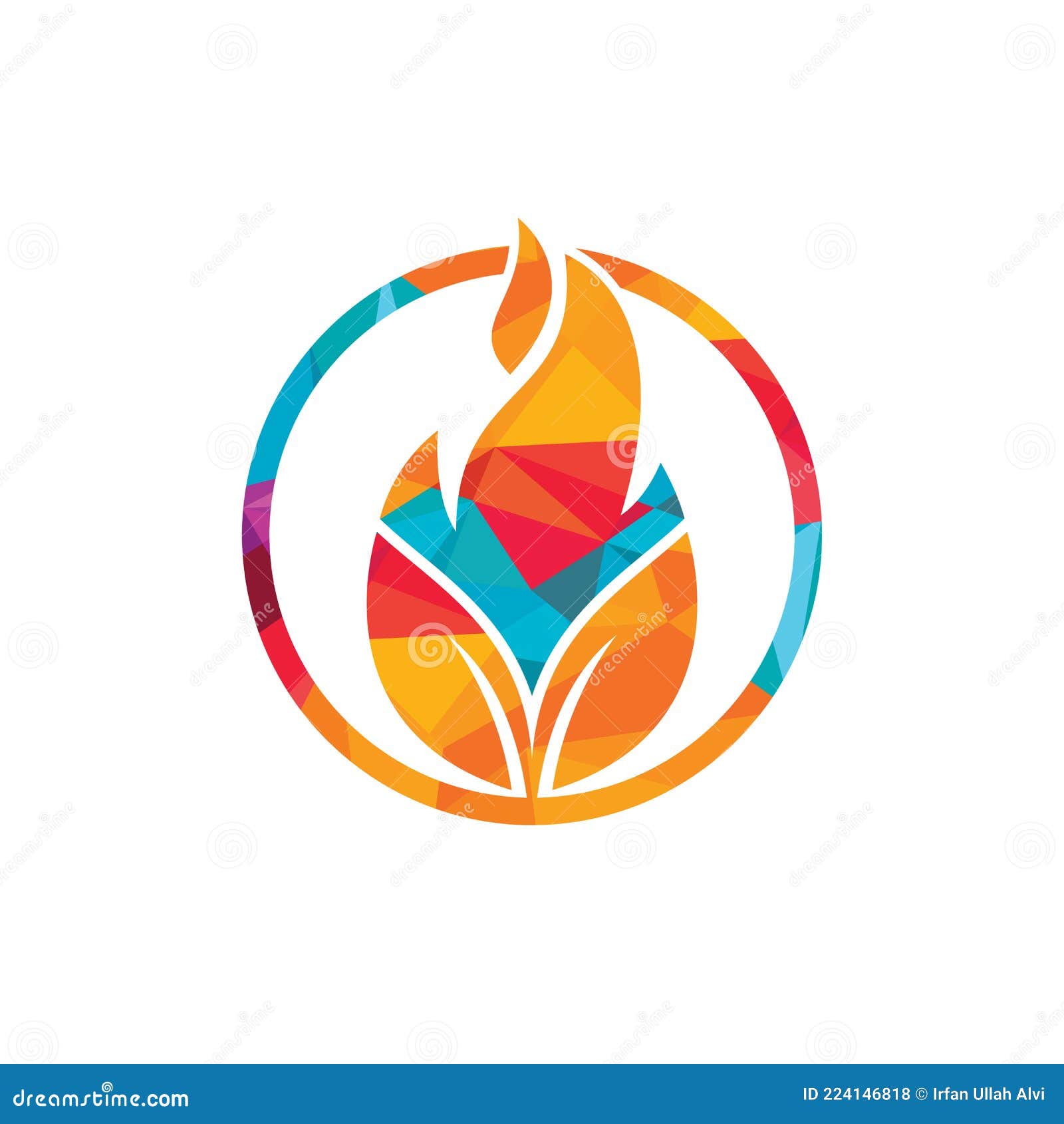 Leaf Fire Vector Logo Design Template. Eco Green Alternative Energy ...
