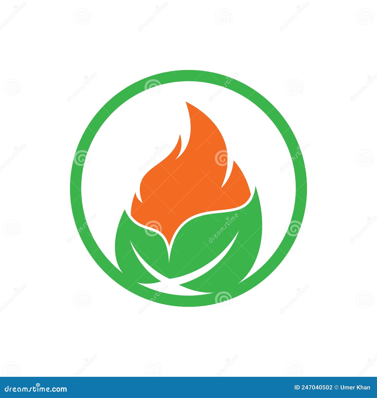 Leaf Fire Vector Logo Design Template. Stock Vector - Illustration of ...