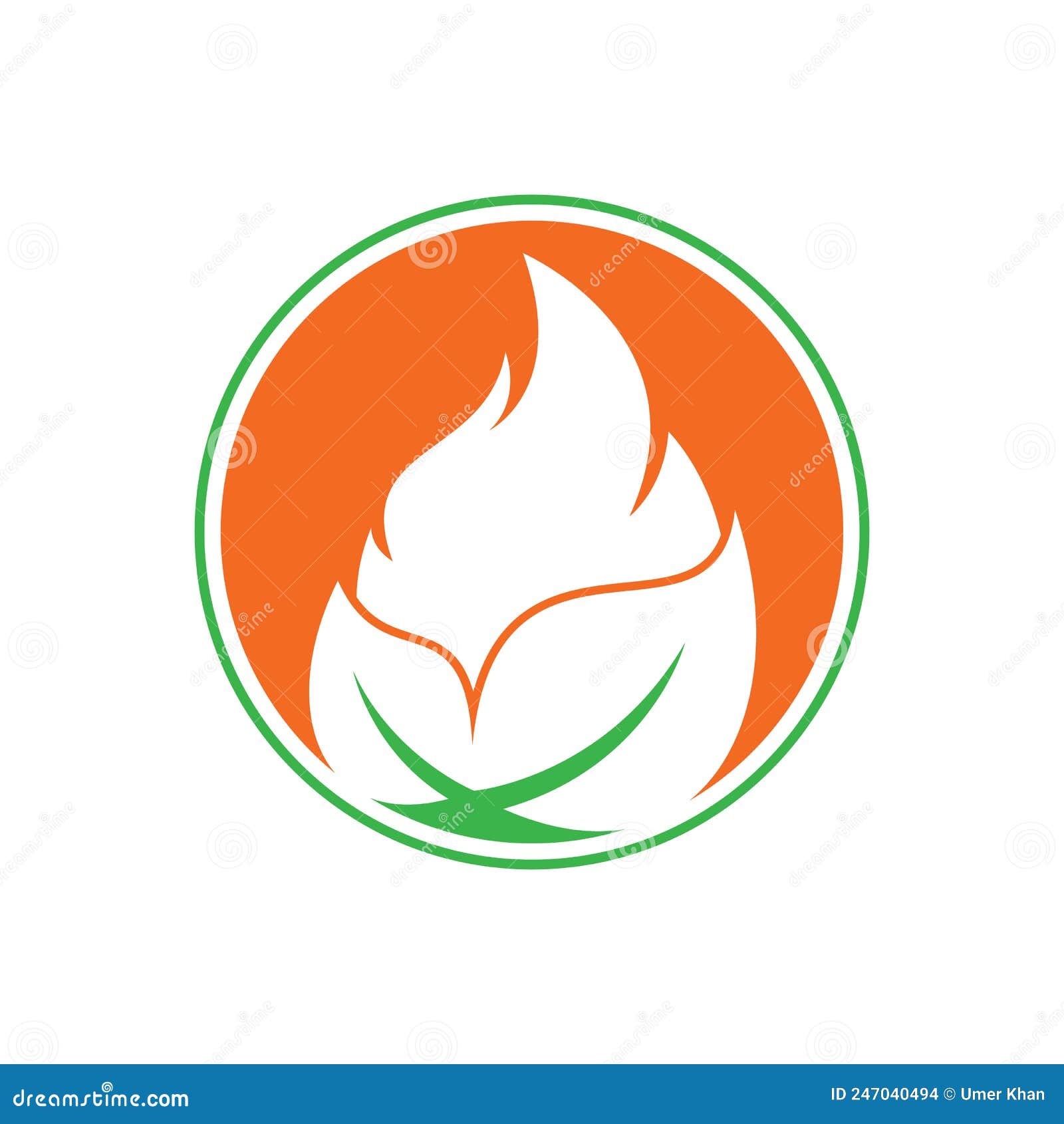 Leaf Fire Vector Logo Design Template. Stock Vector - Illustration of ...