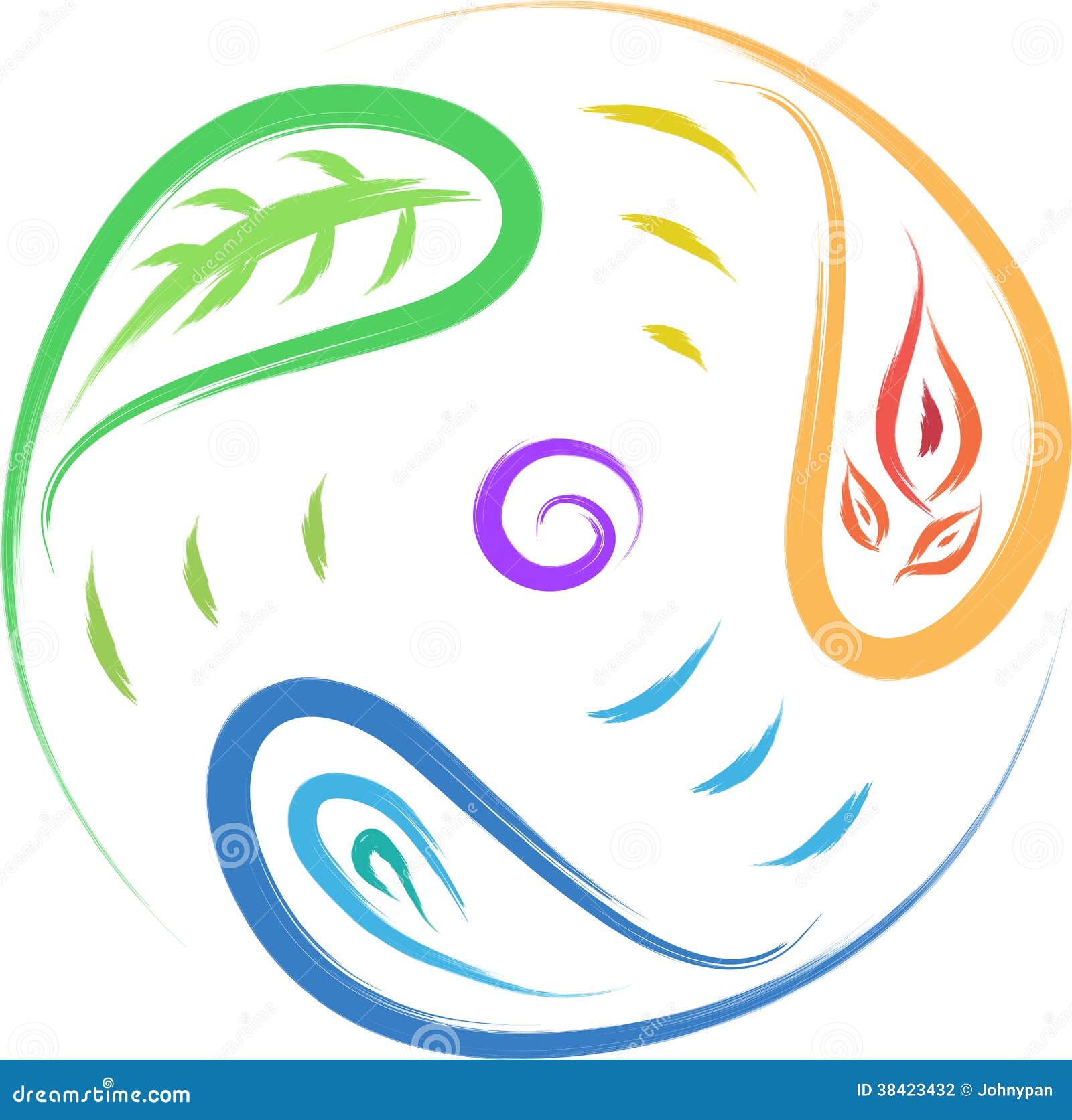 Leaf, fire, water stock vector. Illustration of creative - 38423432