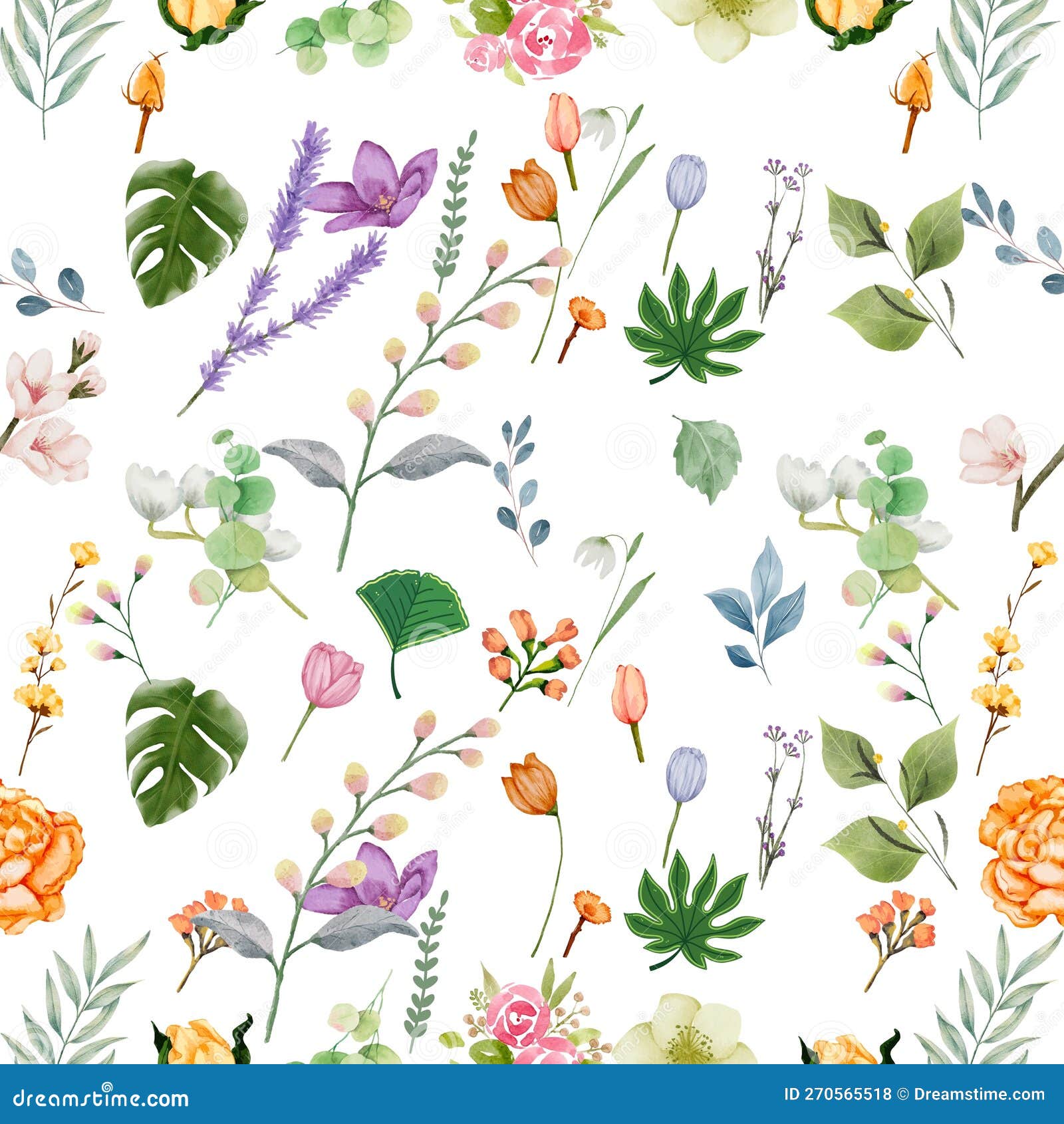 Leaf and Flower Textile Pattern and Wallpaper Pattern Seamless Abstract ...