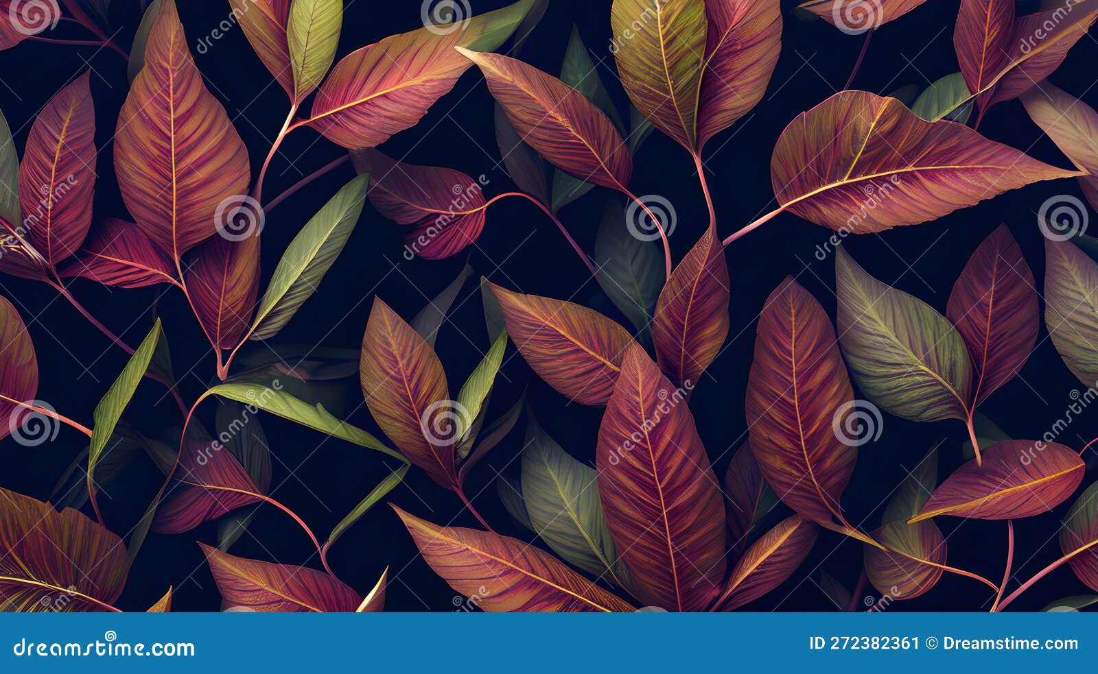 A Neon Colored Leaves Border with Ample Copy Space Crafted by ...