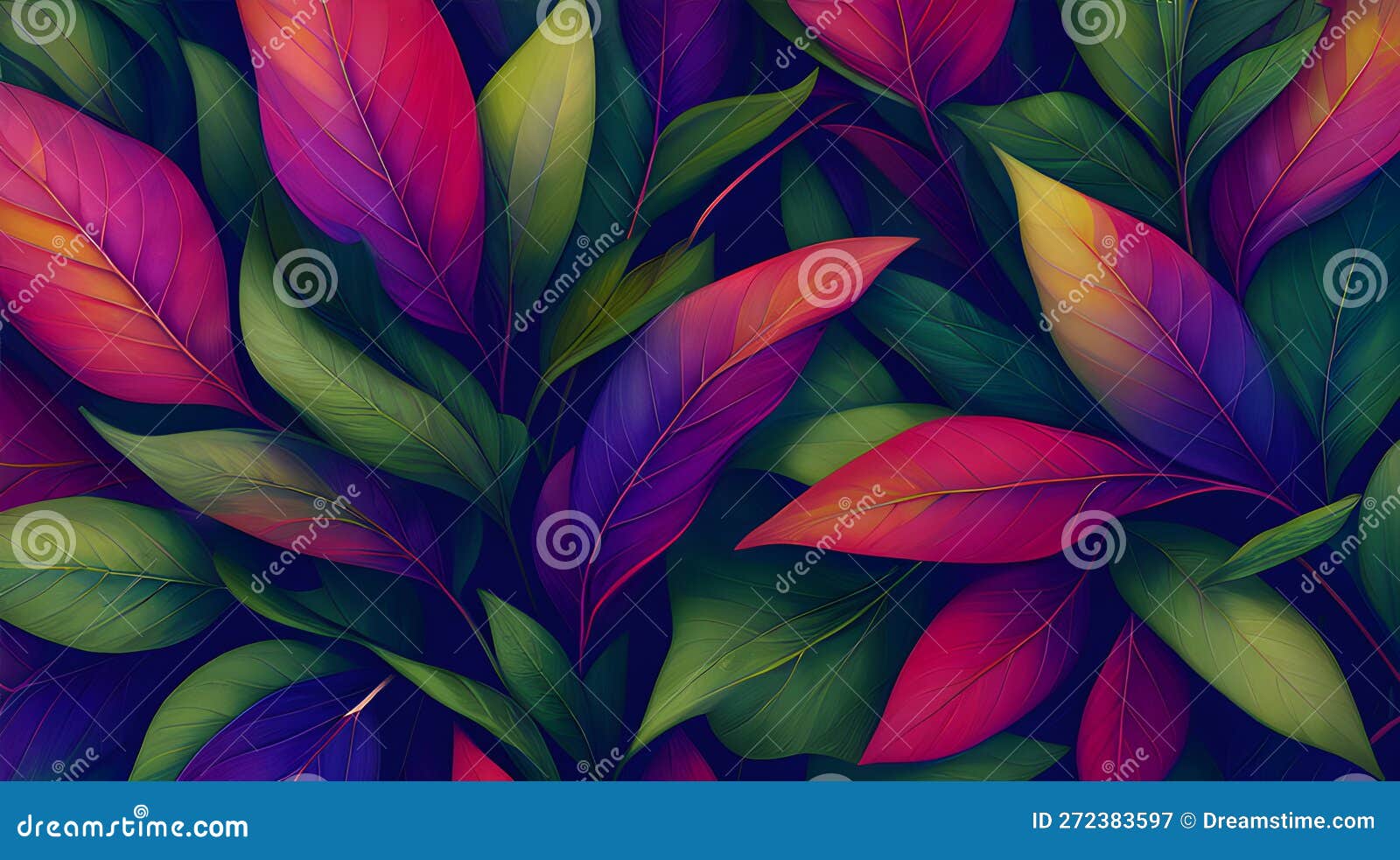 A Neon Colored Leaves Border with Ample Copy Space Crafted by ...
