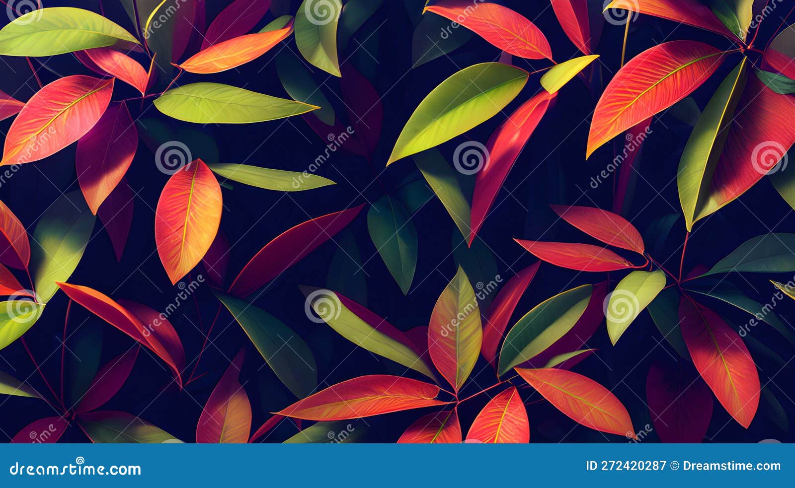 A Neon Colored Leaves Border with Ample Copy Space Crafted by ...