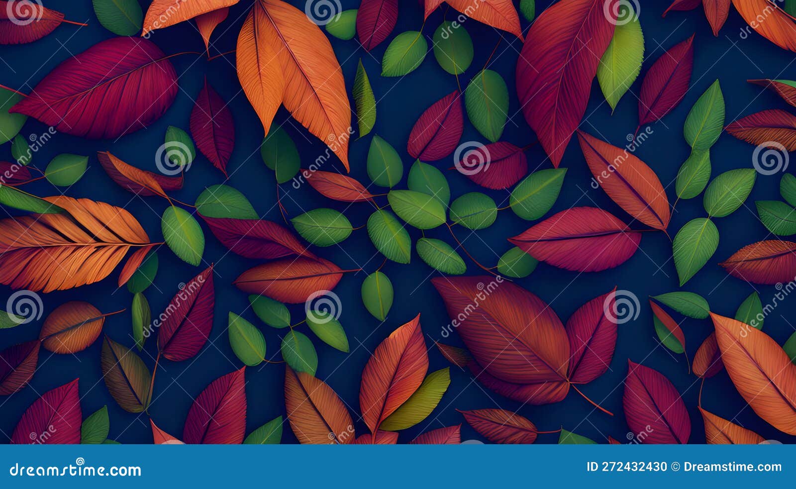 A Neon Colored Leaves Border with Ample Copy Space Crafted by ...