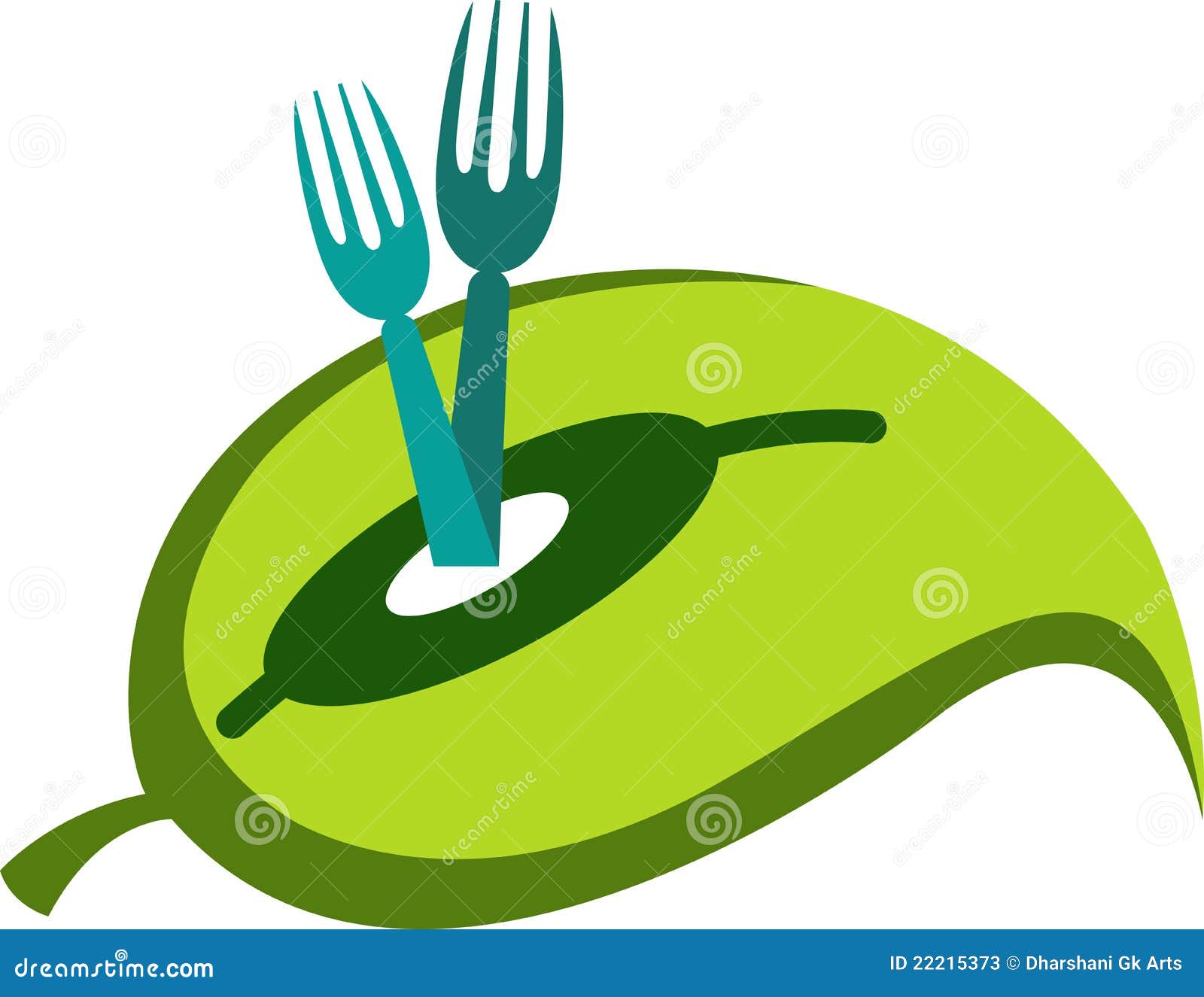 Leaf fork stock vector. Illustration of dining, floral - 22215373
