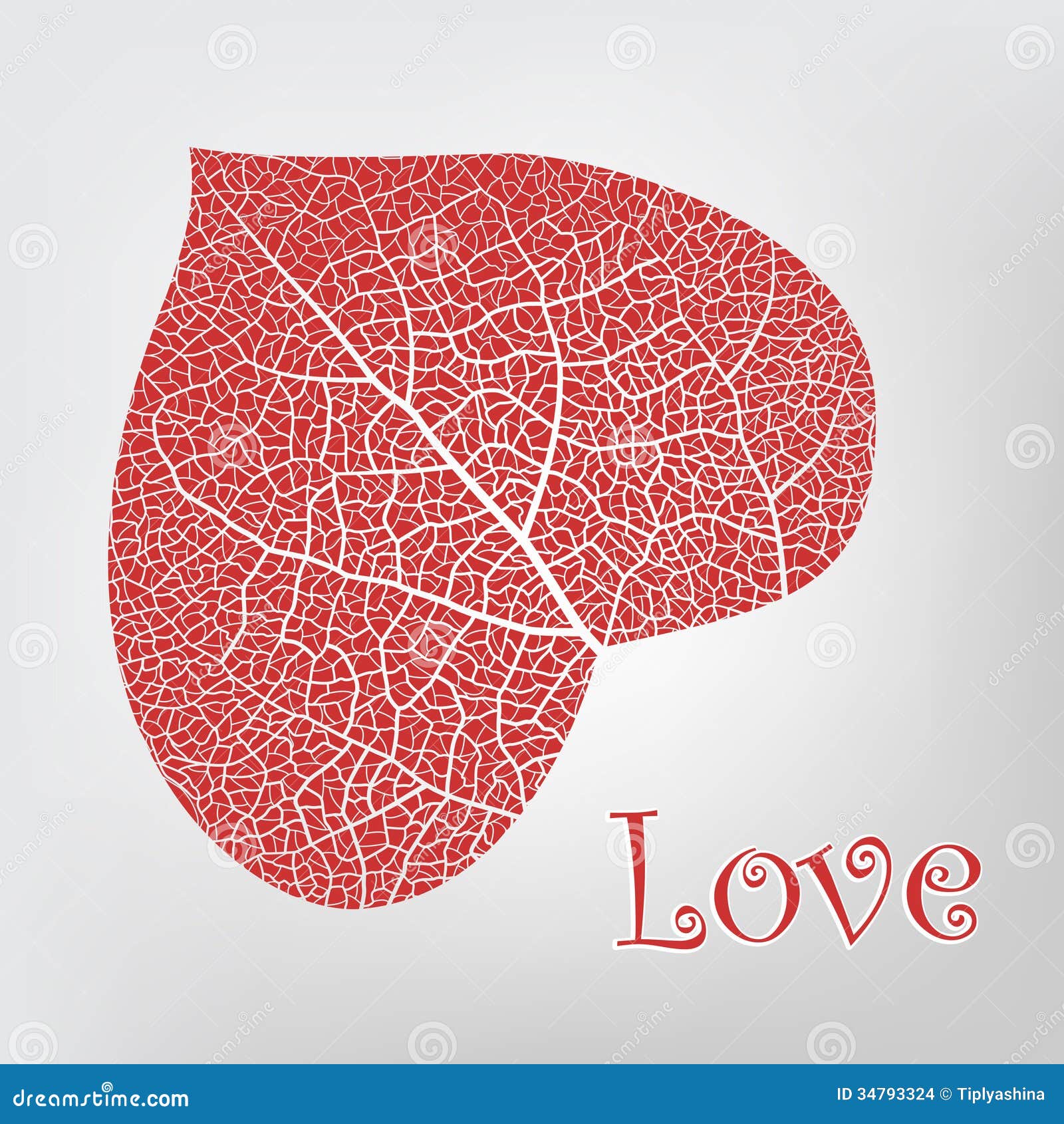 Leaf in the Form of Heart, a Love Symbol Stock Vector - Illustration of ...