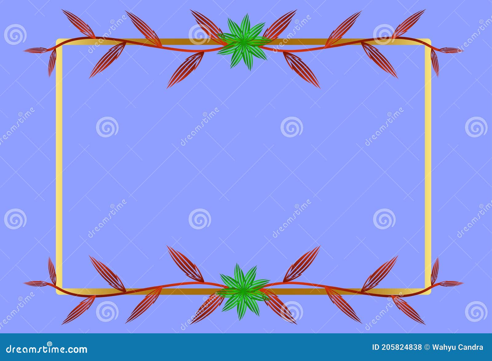 Leaf Frame with Gold Gradient Border Vector Design Stock Vector ...