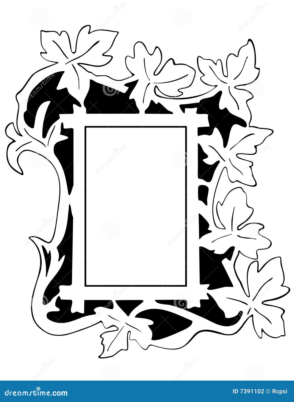 Leaf Frame - outline stock vector. Illustration of outline - 7391102