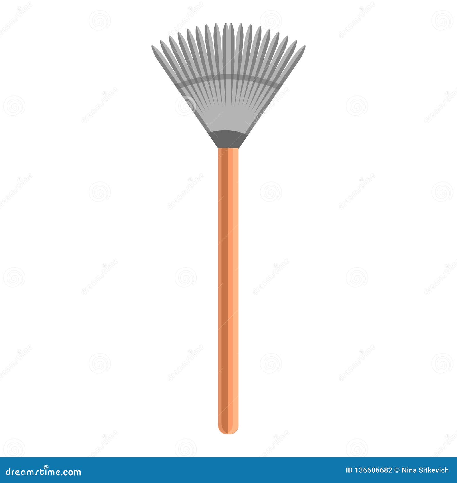 Leaf Garden Rake Icon, Cartoon Style Stock Vector - Illustration of ...