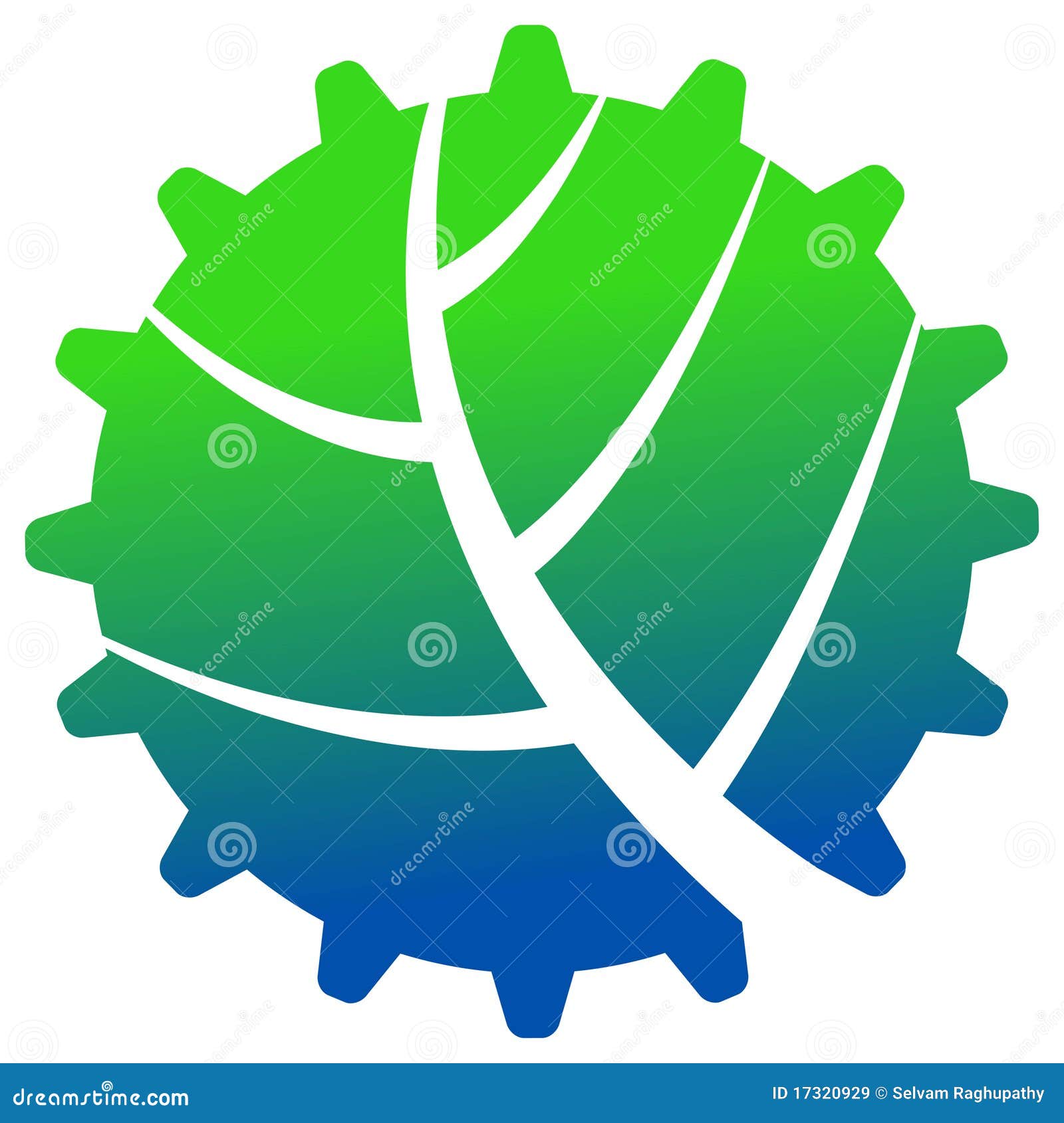 Leaf in gear shape stock vector. Illustration of nature - 17320929