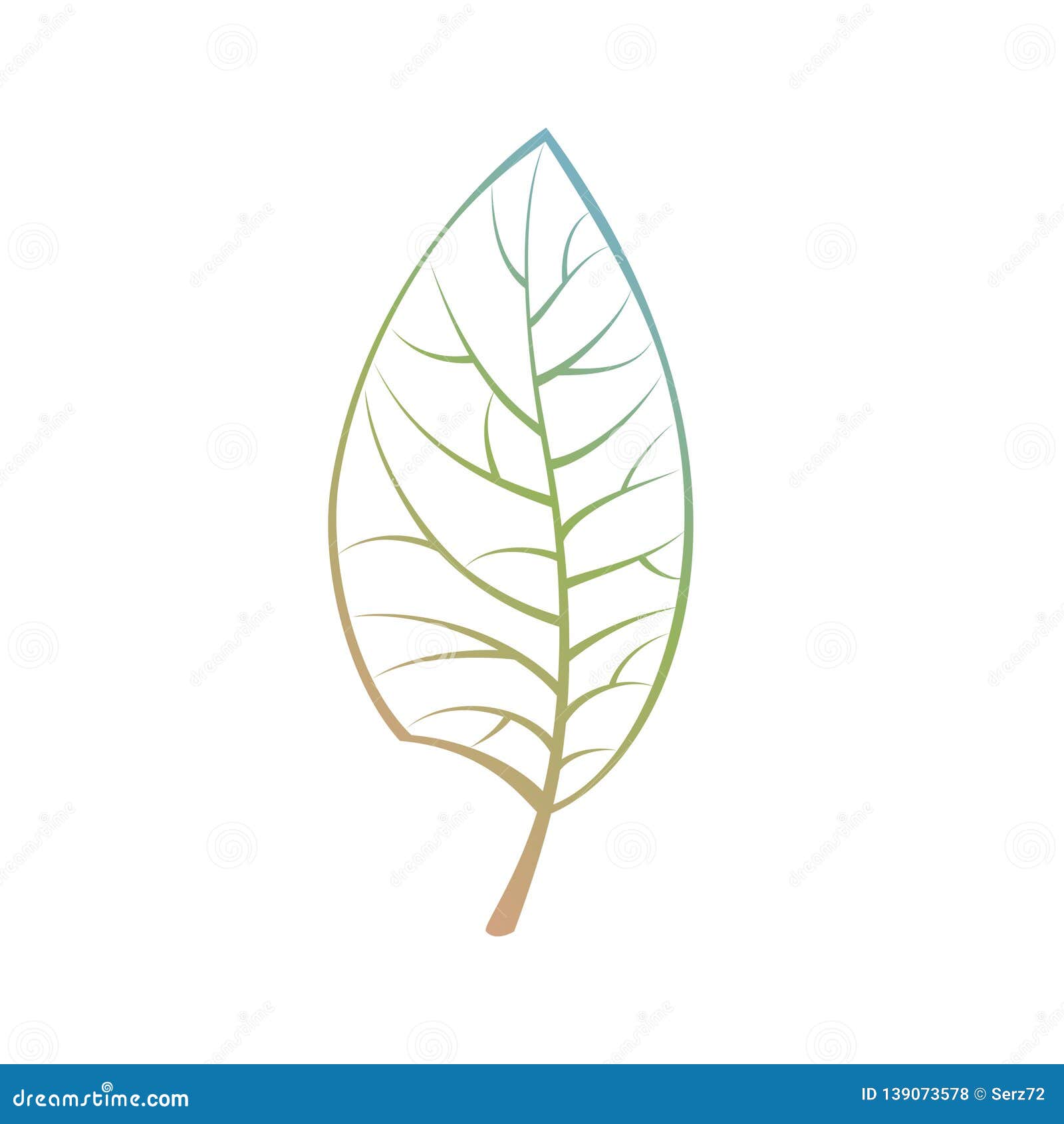 Leaf with Gradient Color Isolated Stock Vector - Illustration of ...
