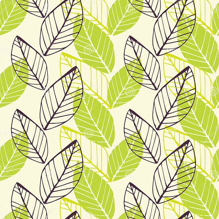 Leaf green spring pattern stock vector. Illustration of pattern - 23663733