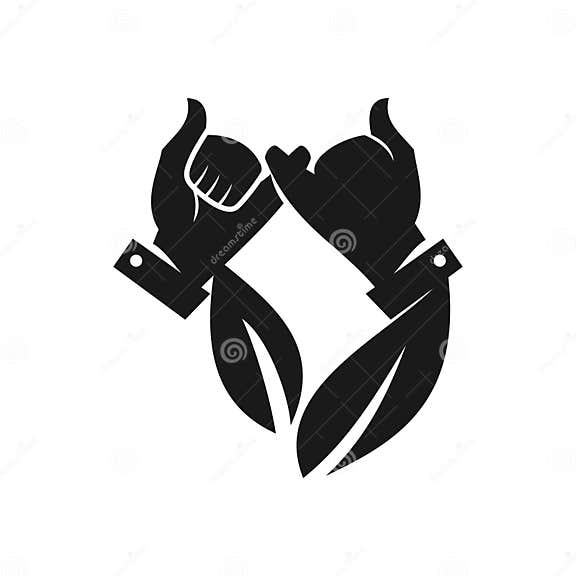 Leaf with Hand Commitment Teamwork Together Black Logo Stock Vector - Illustration of ...