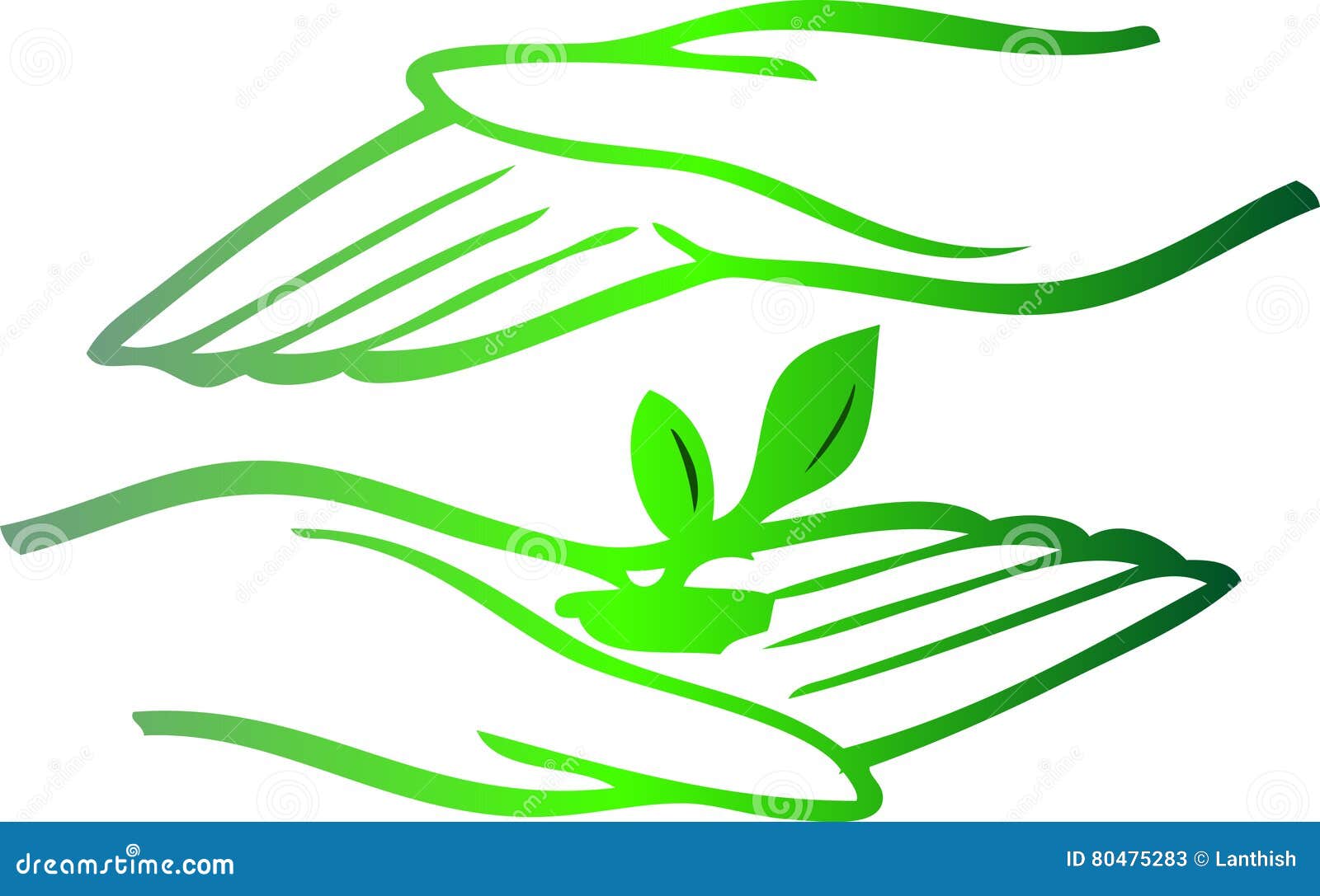 Leaf in hand stock vector. Illustration of leaf, leaves - 80475283