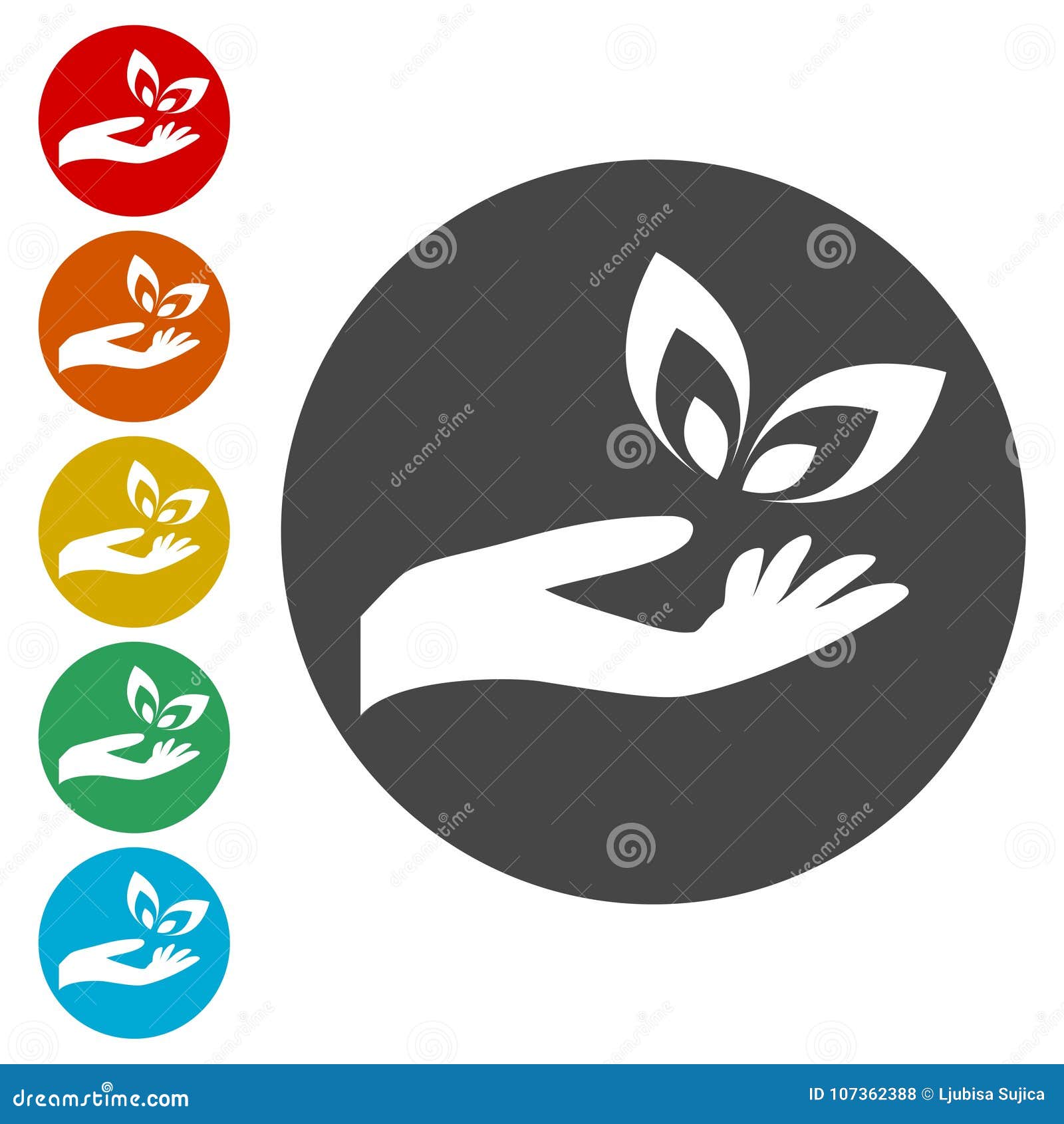Leaf in Hand Icon, Leaf on the Hand Stock Vector - Illustration of ...