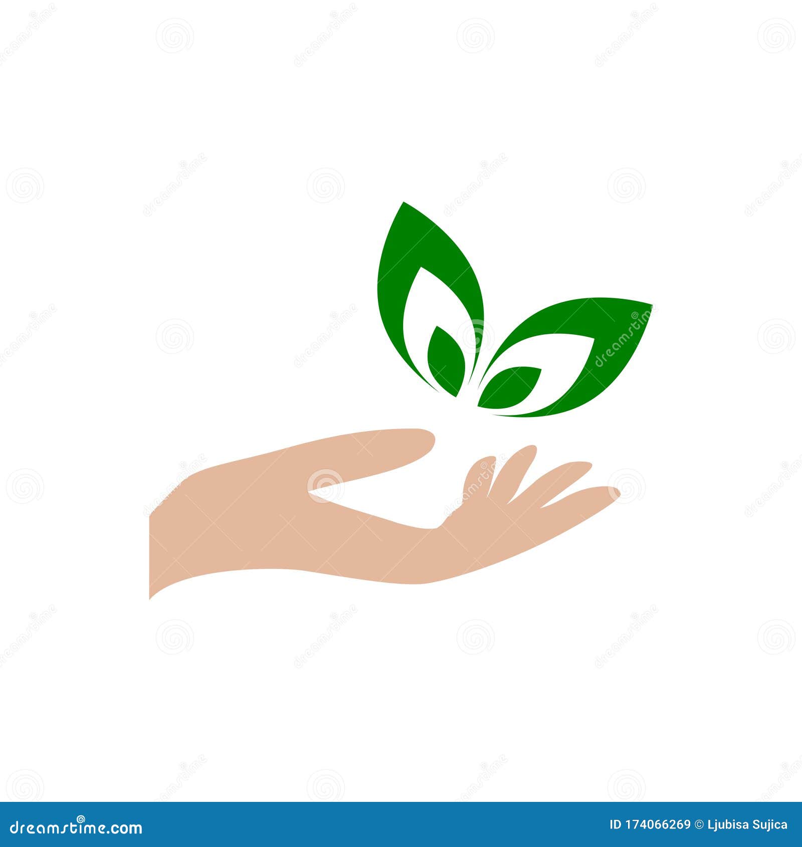 Leaf in Hand Icon, Leaf on the Hand Stock Vector - Illustration of ...