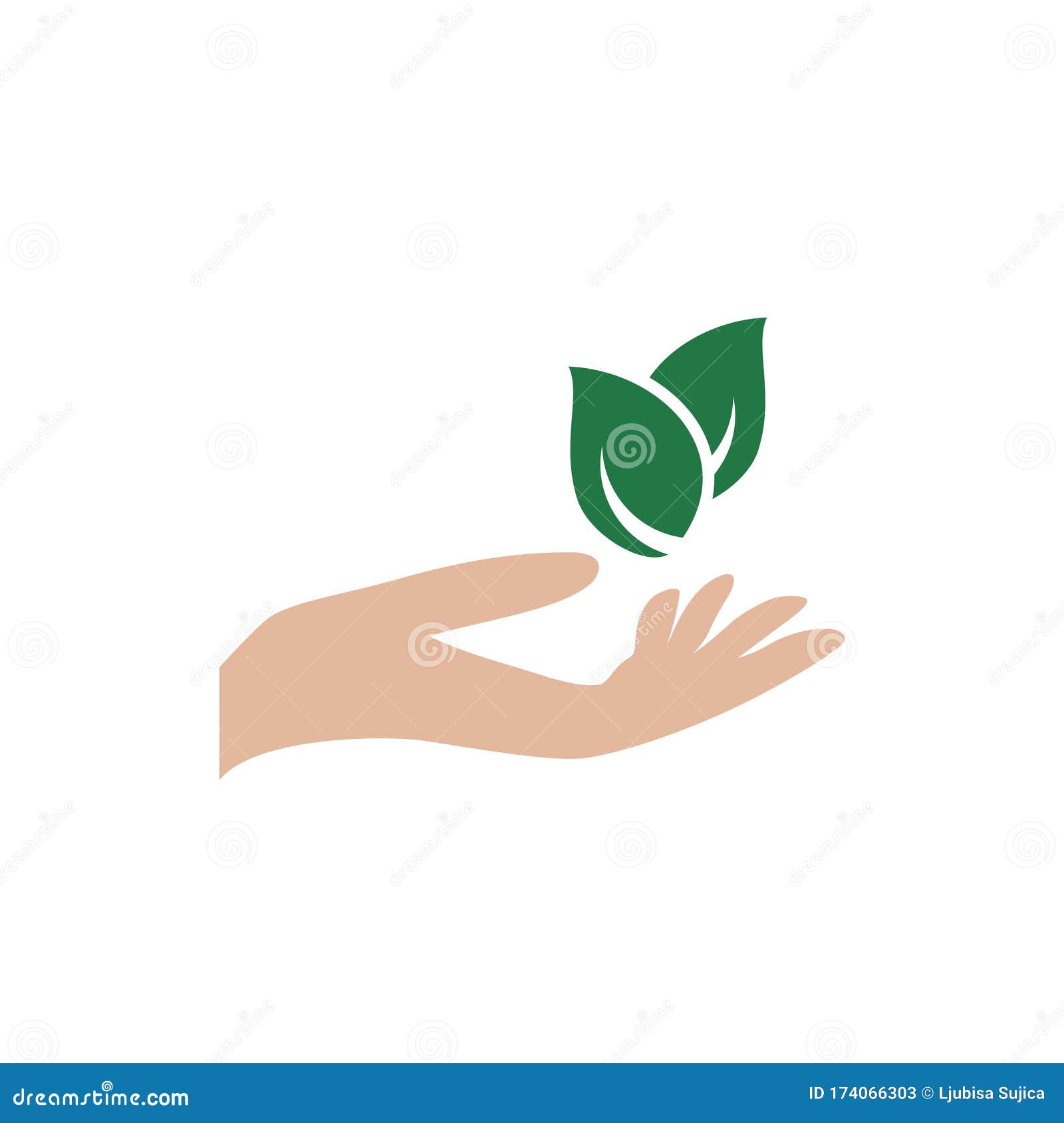 Leaf in Hand Icon, Leaf on the Hand Stock Vector - Illustration of ...