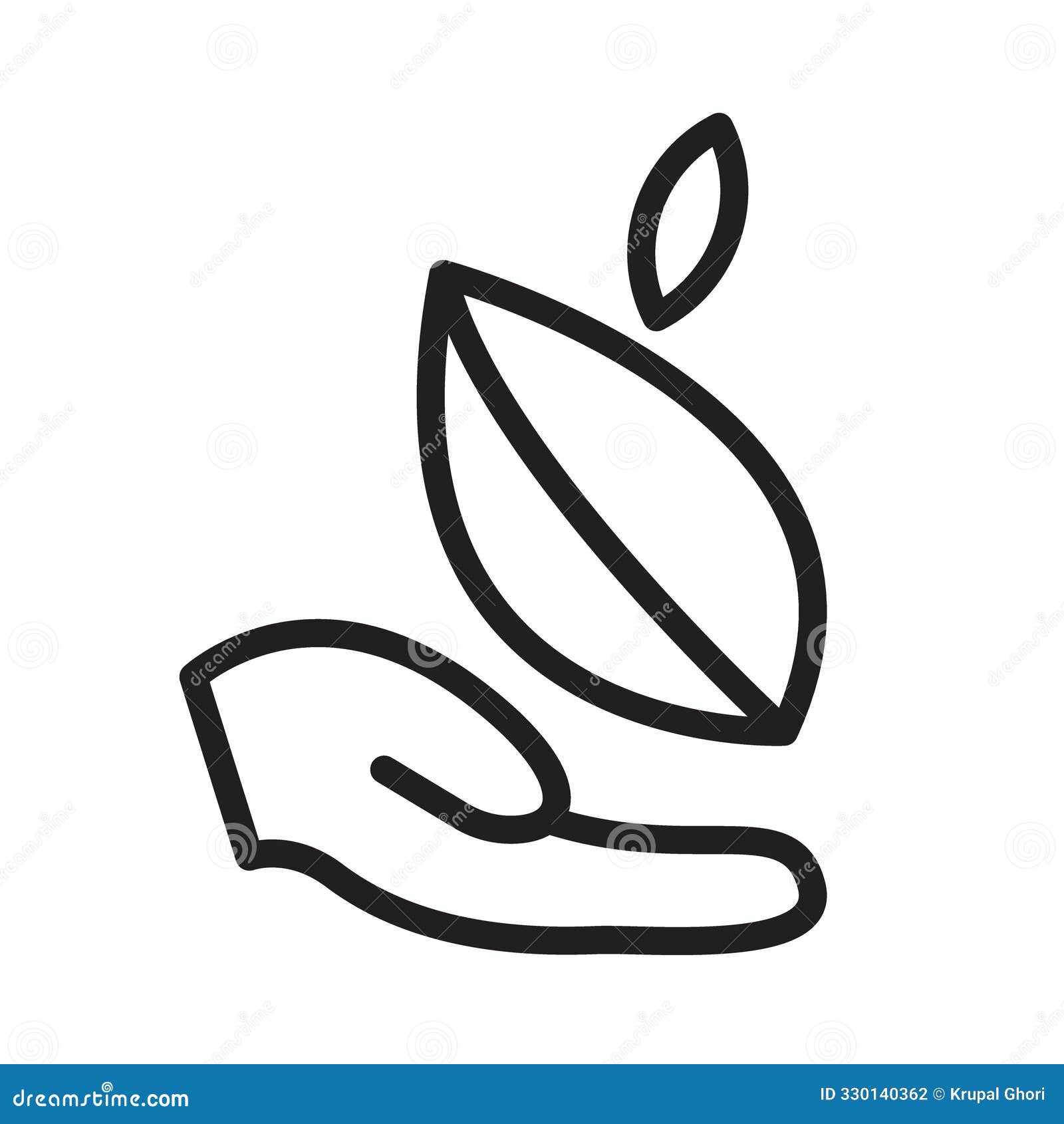 Leaf in Hand Icon Line Art Vector Stock Vector - Illustration of tree ...