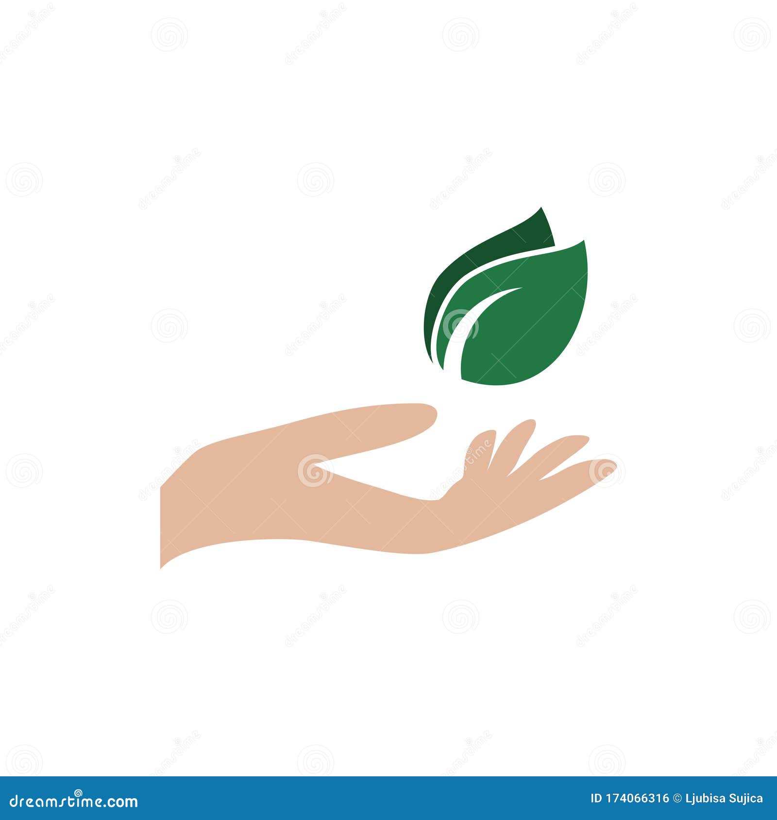 Leaf in Hand Icon, Leaf on the Hand Stock Vector - Illustration of ...