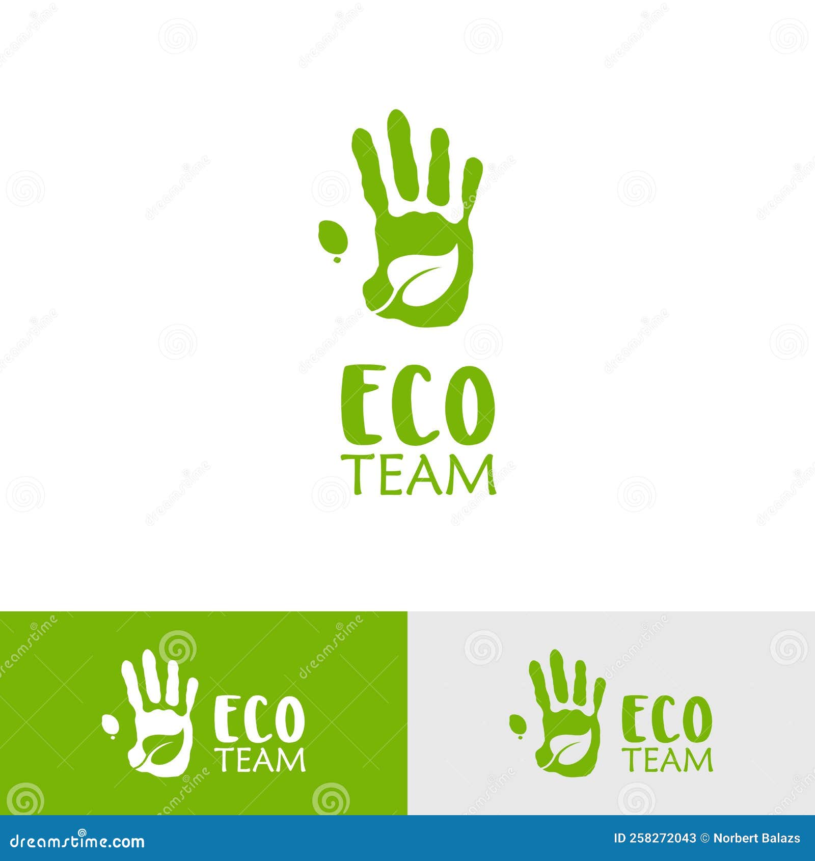 Eco Team Hand Logo Template. Leaf in Hand Logotype. Stock Vector ...