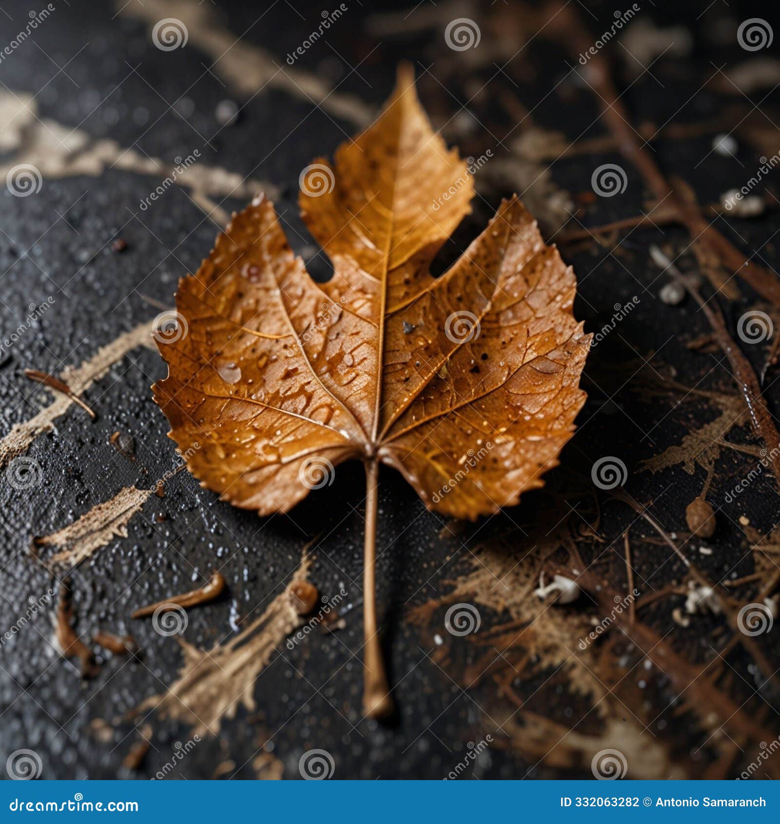 A Leaf that Has the Word Leave on it Stock Photo - Image of leaf ...