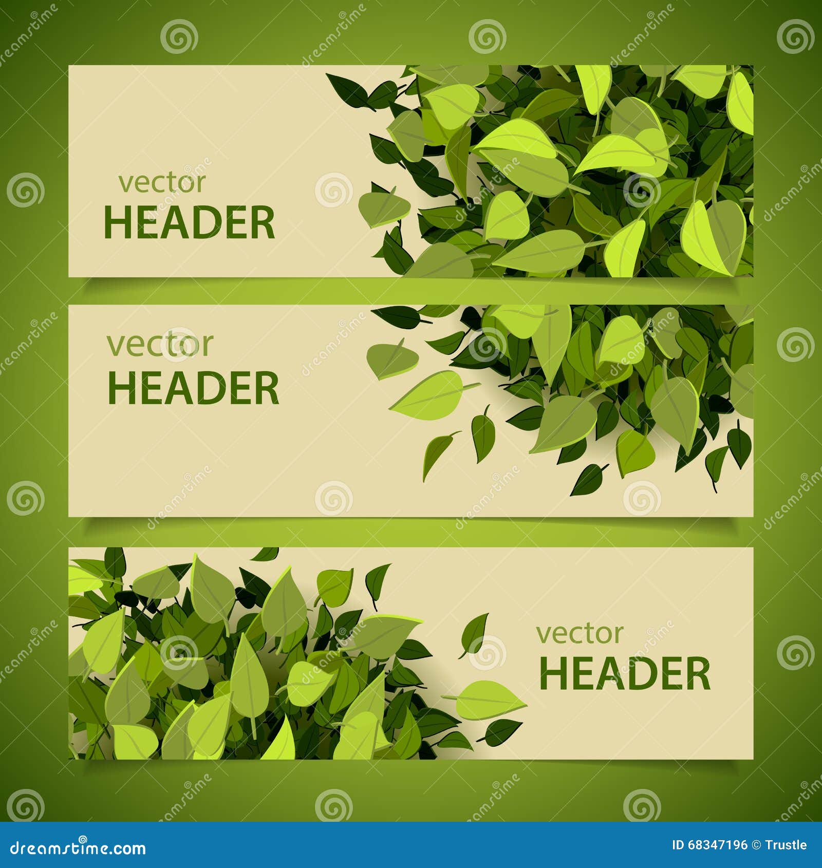 Leaf headers set stock vector. Illustration of environment - 68347196