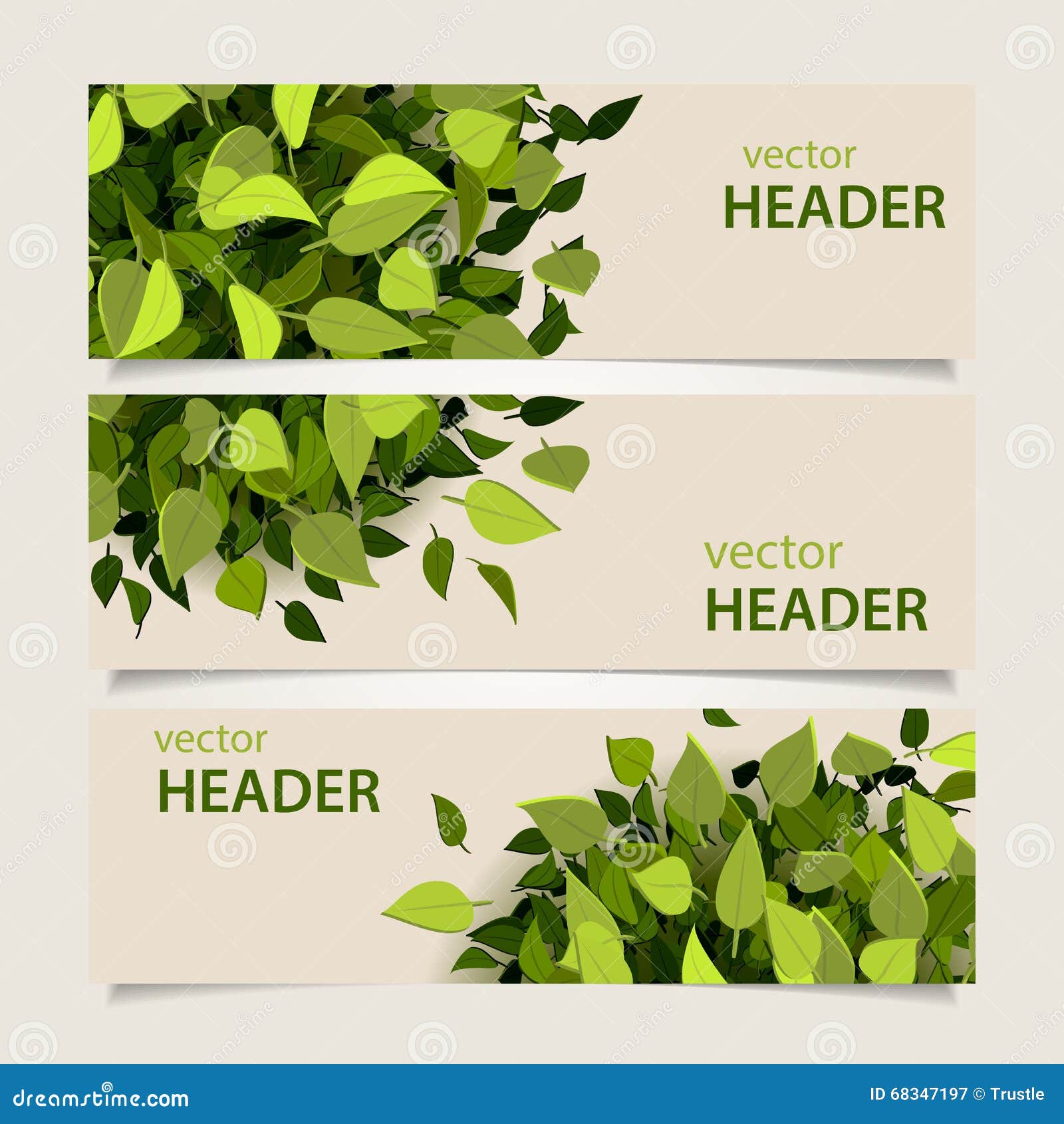 Leaf headers set stock vector. Illustration of growth - 68347197