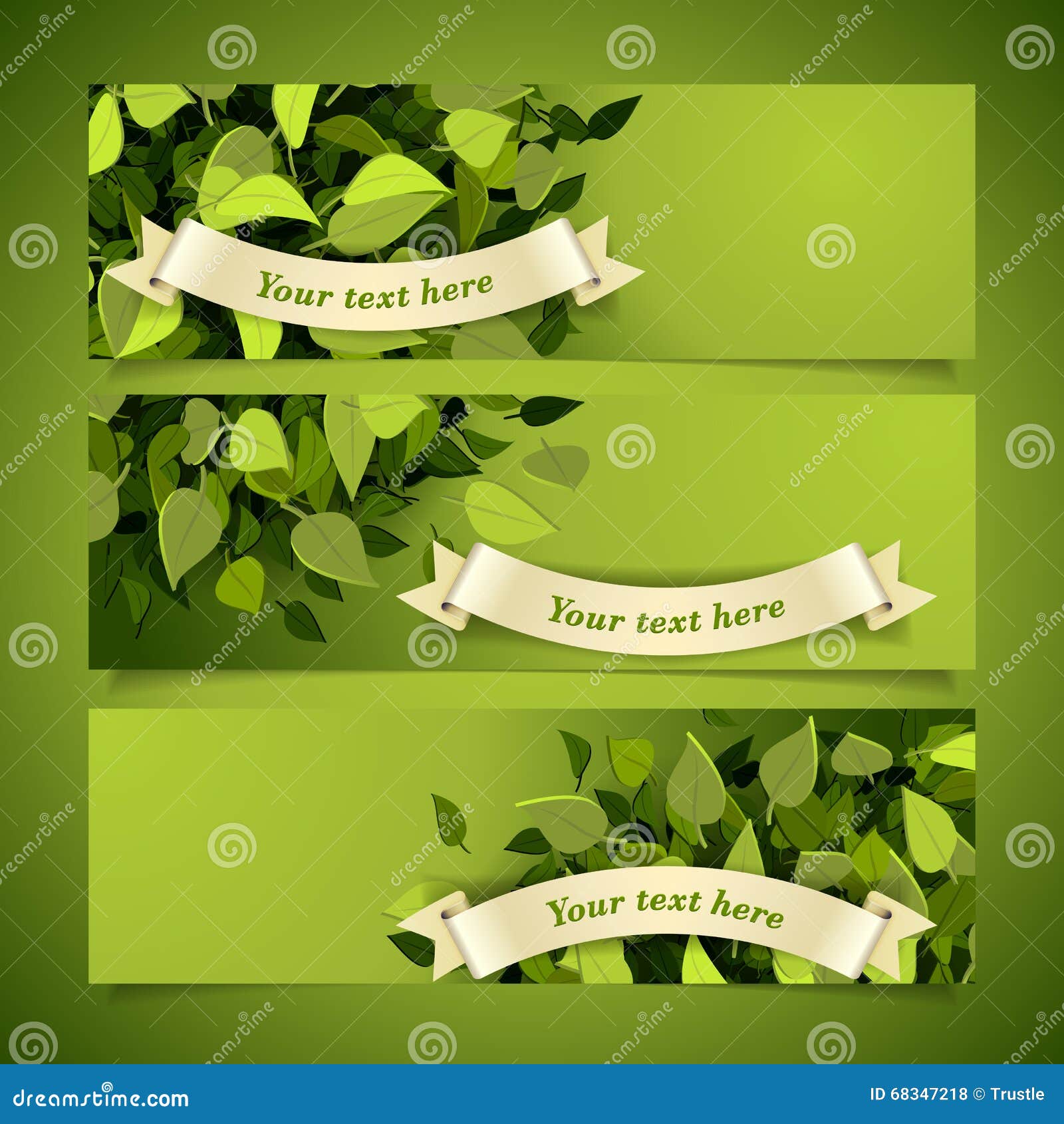 Leaf headers set stock vector. Illustration of banner - 68347218