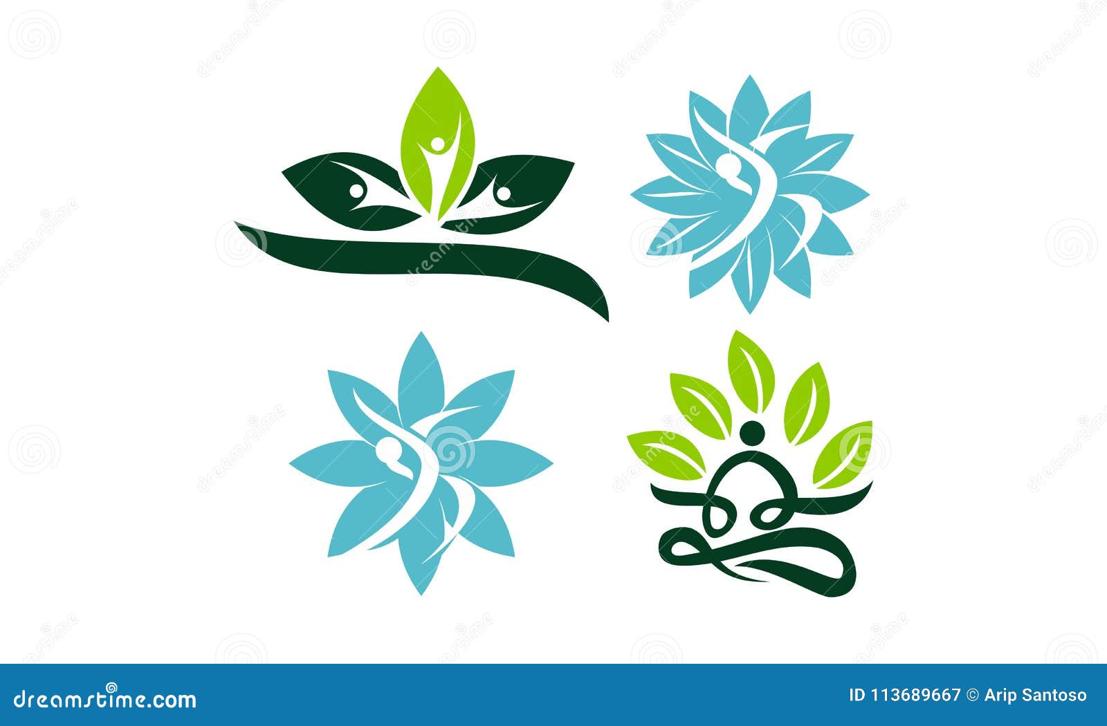 Leaf Health Template Set stock vector. Illustration of creative - 113689667