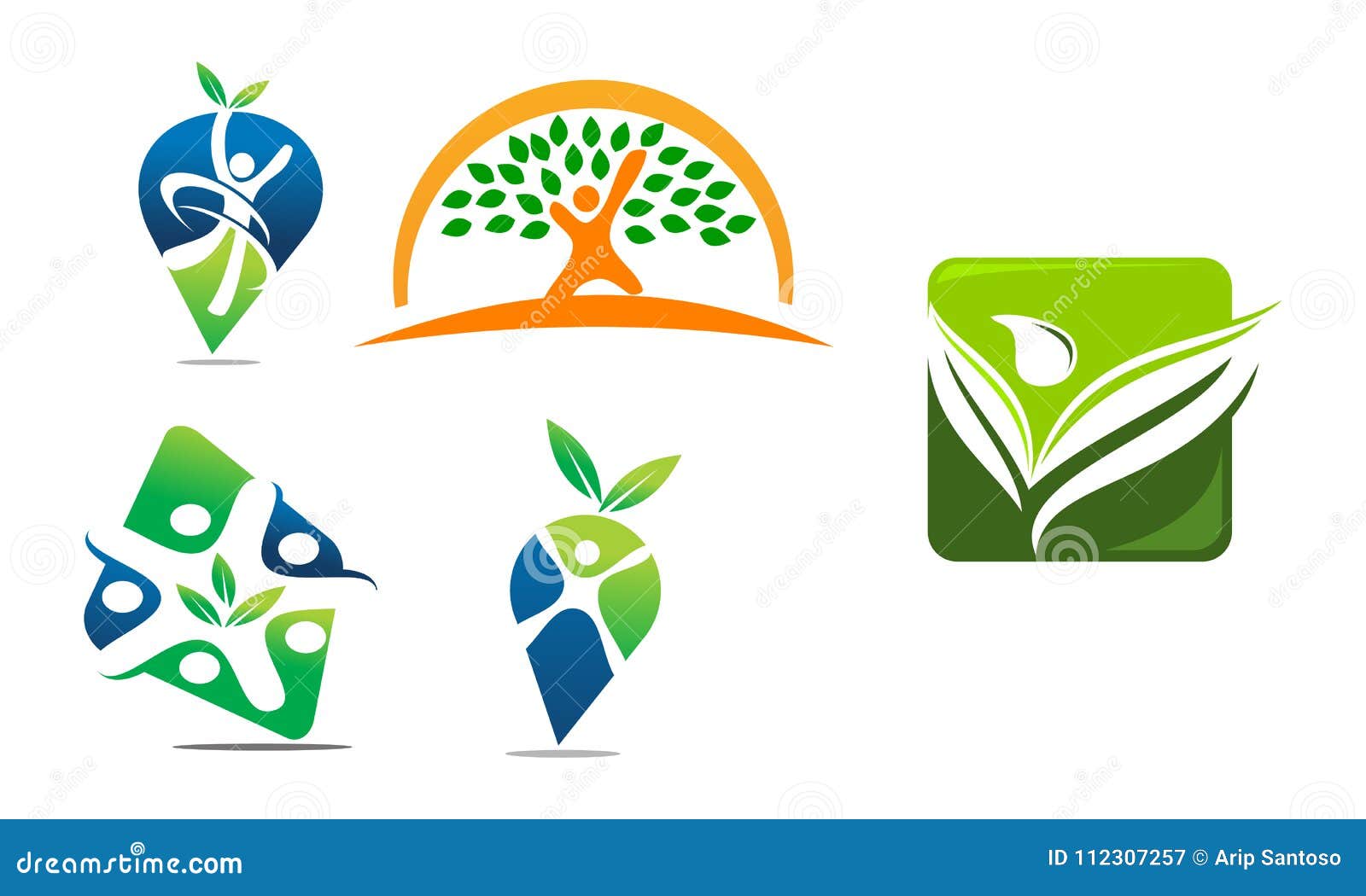 Leaf Health Template Set stock vector. Illustration of dynamic - 112307257