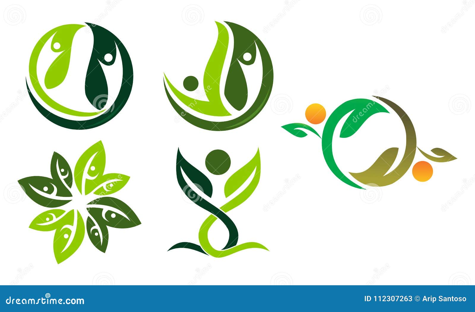 Leaf Health Template Set stock vector. Illustration of infinity - 112307263