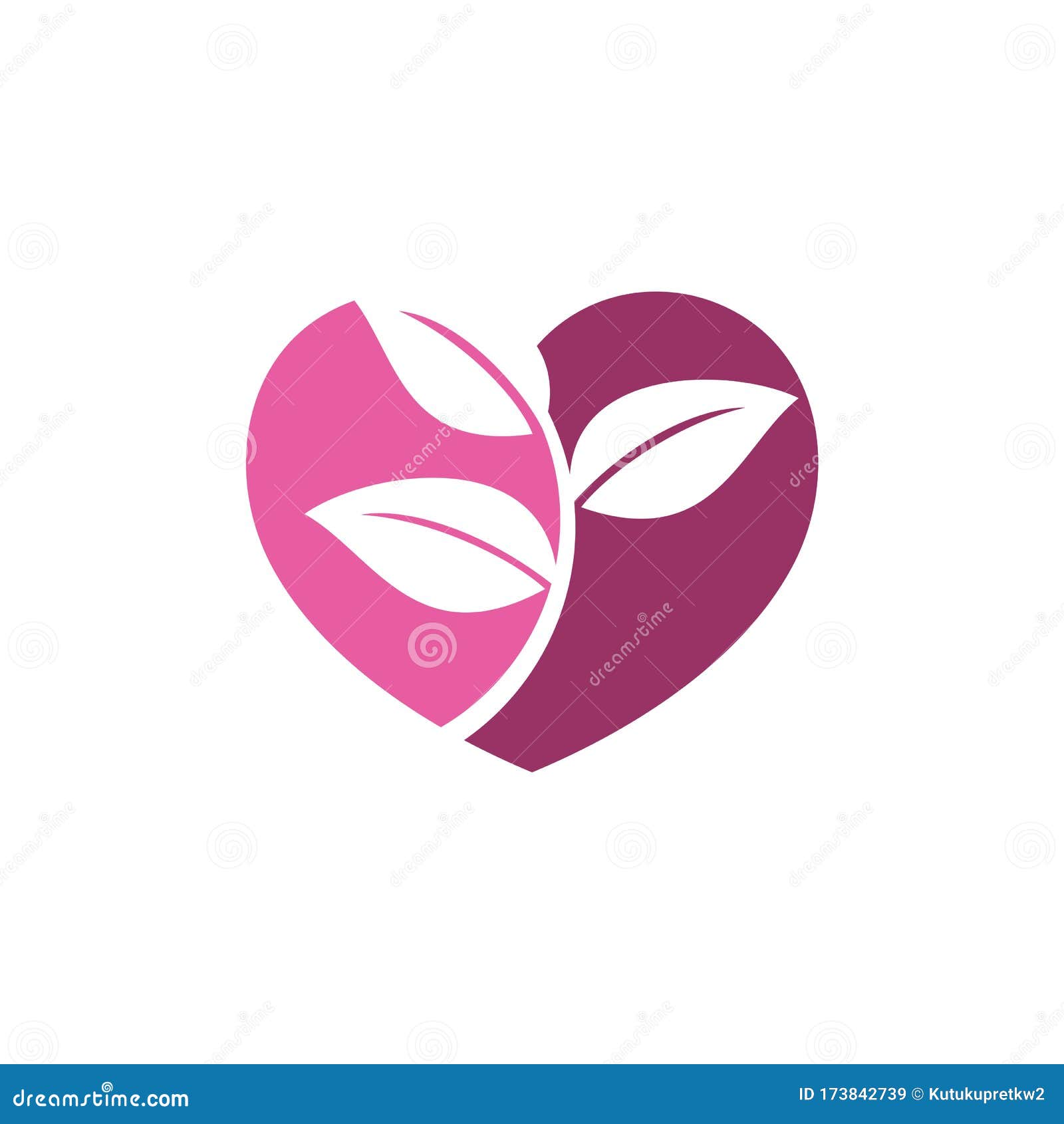 Leaf and Heart Logo Template Illustration Design. Vector EPS 10 Stock ...