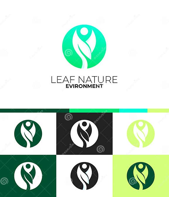 Leaf and human logo stock vector. Illustration of line - 253138368