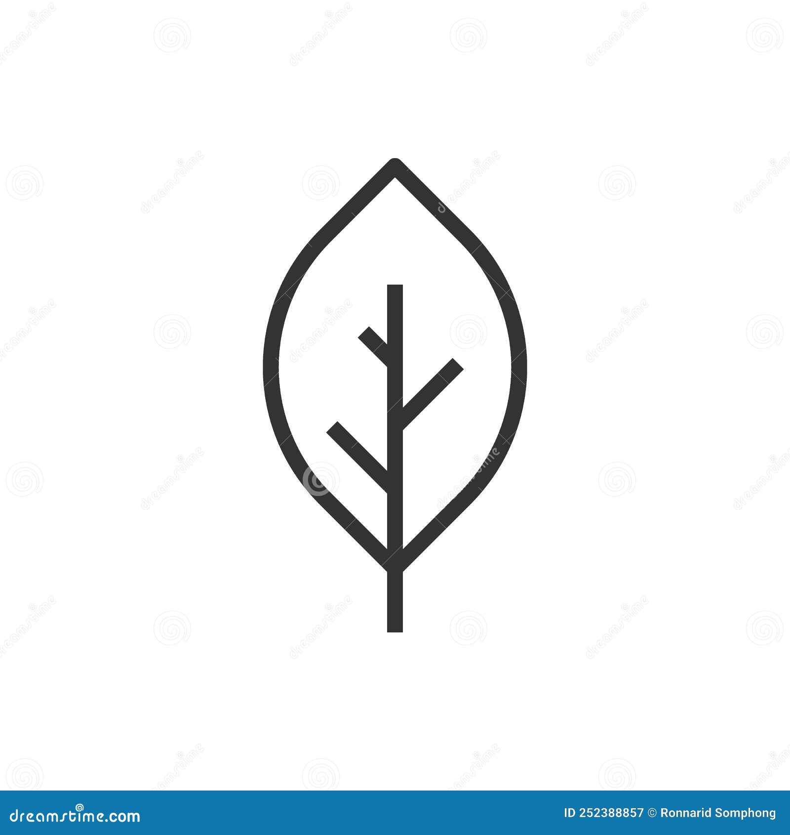 Leaf Icon Line Vector Illustration Stock Vector - Illustration of wood ...
