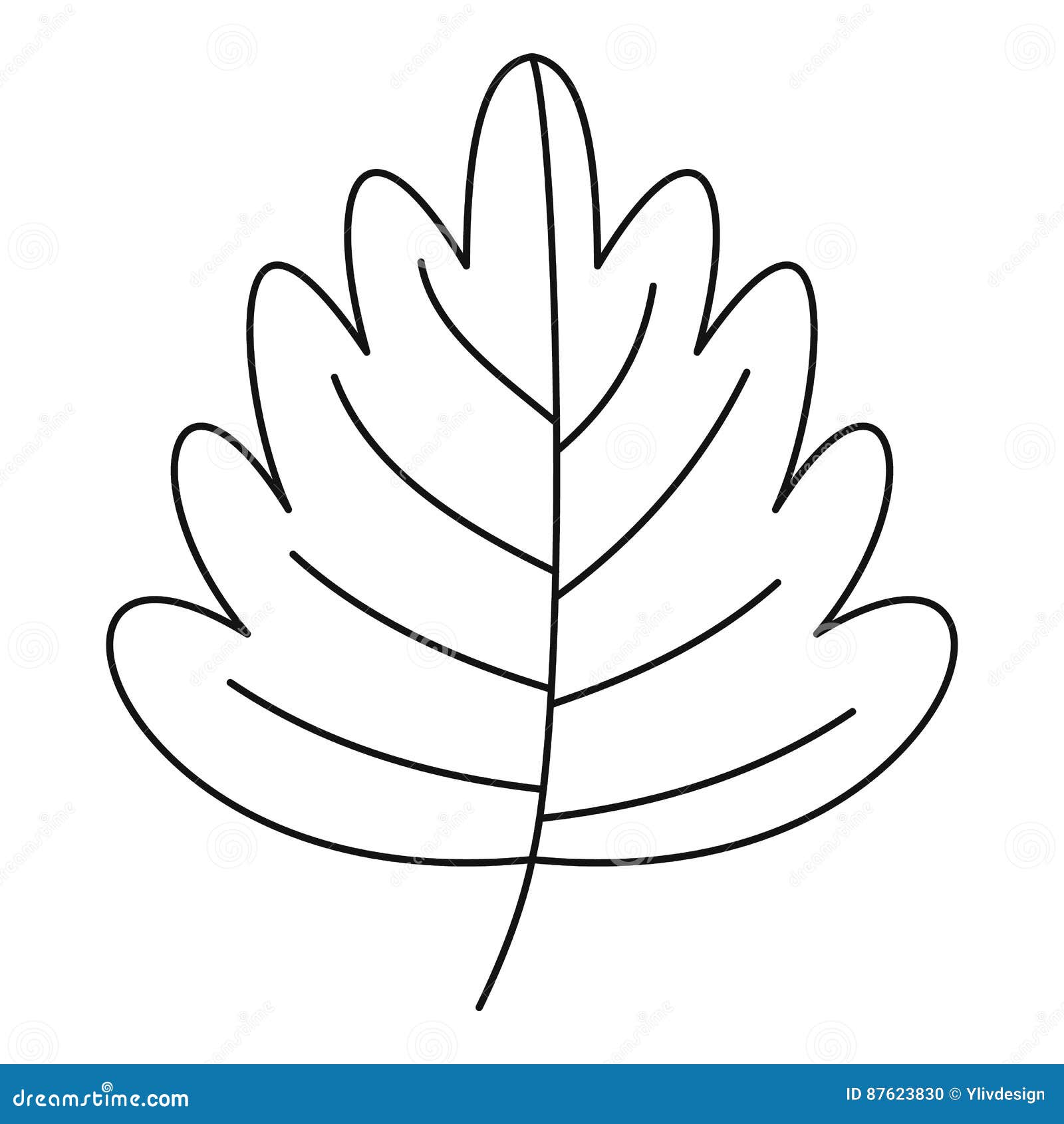 Leaf icon, outline style stock vector. Illustration of nature - 87623830