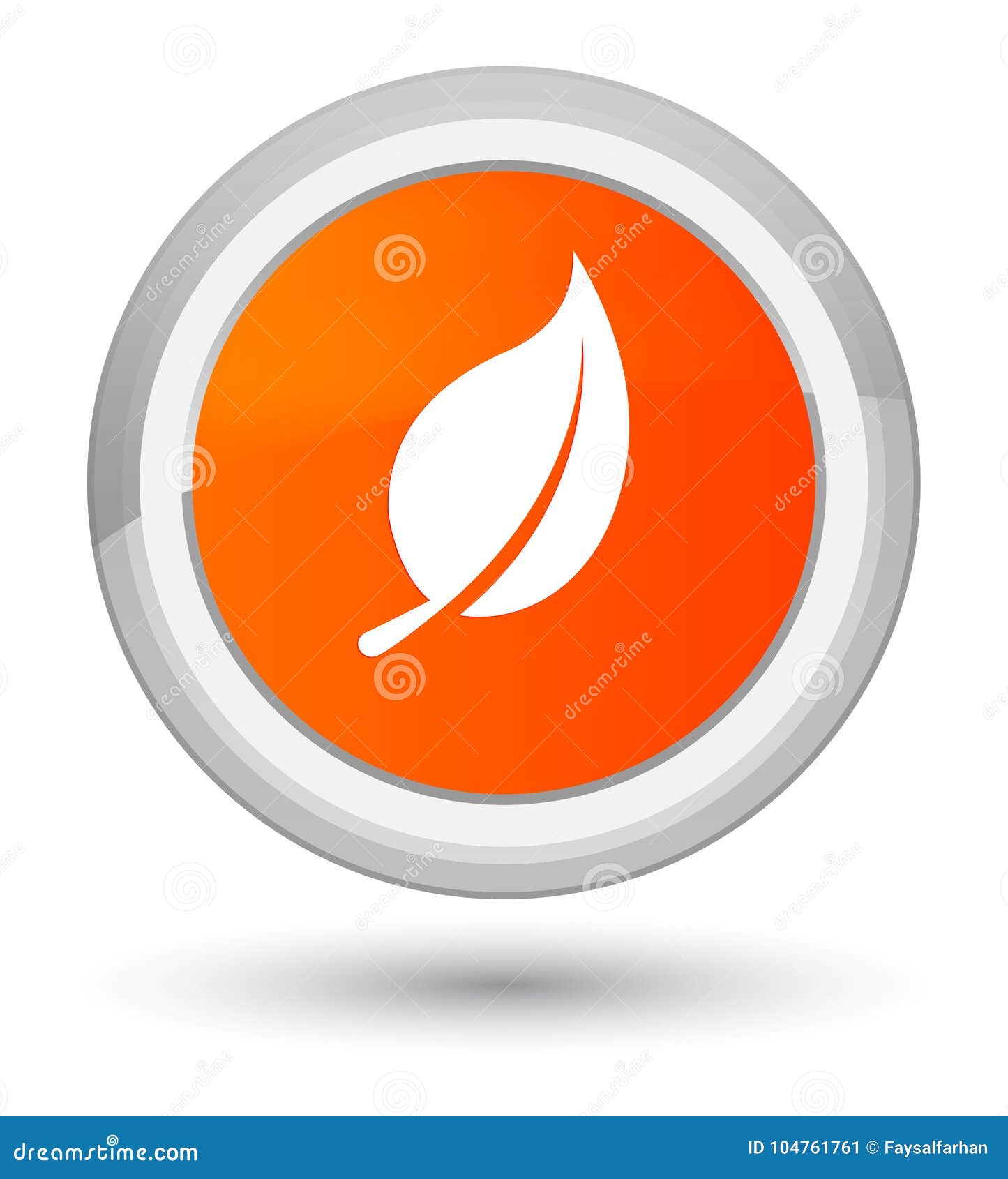 Leaf Icon Prime Orange Round Button Stock Illustrations – 2 Leaf Icon ...